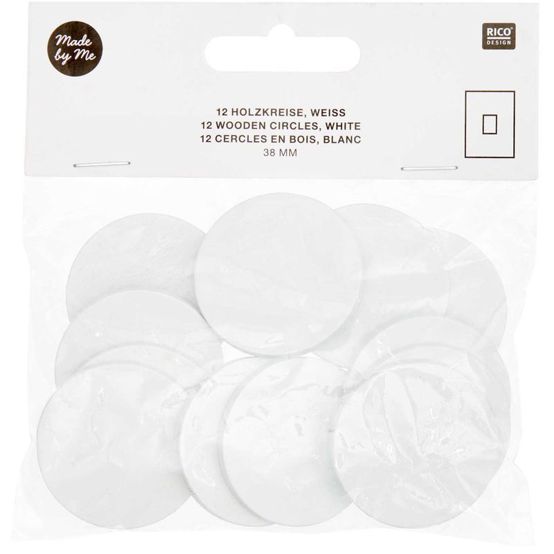12 disques en bois blanc grand 38 mm - Rico Design | Leroy Merlin