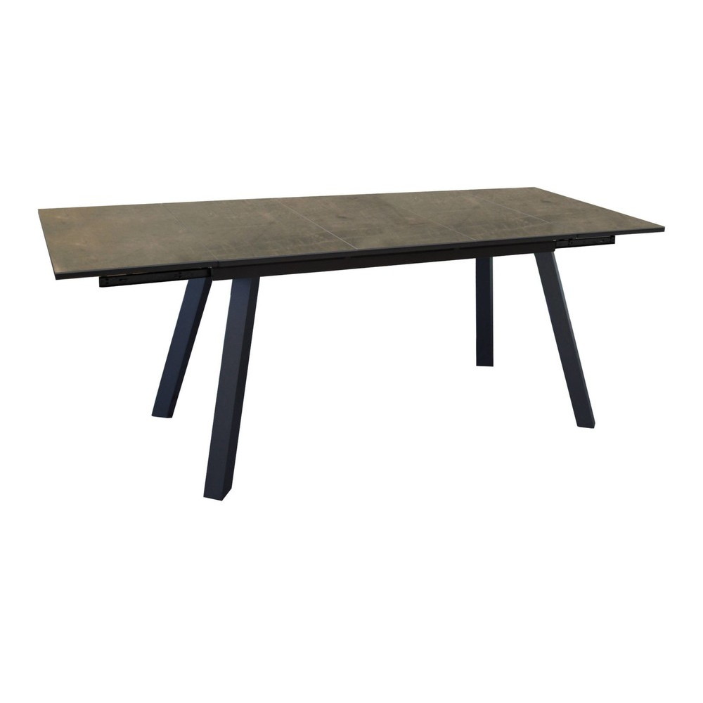Table de jardin Agra, plateau à lames Fundermax® hpl - graphite/cave ...