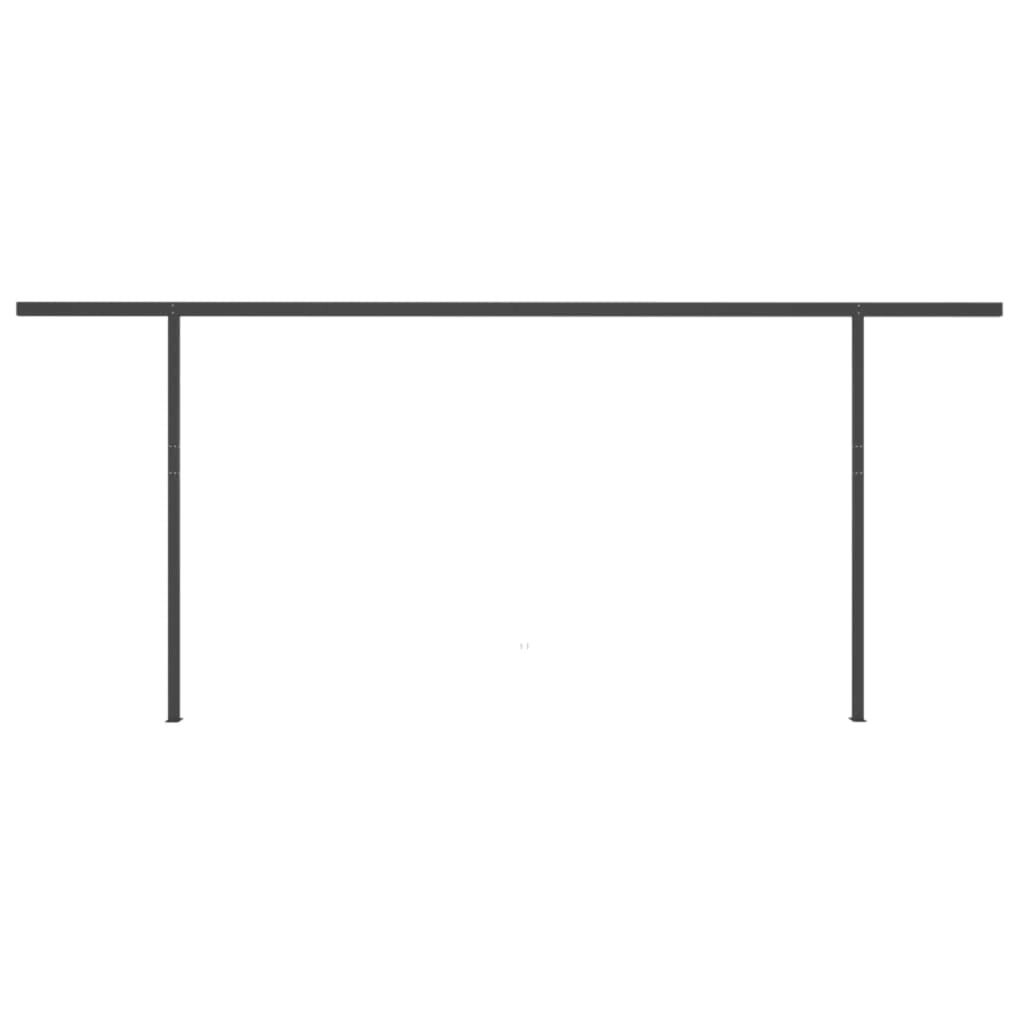 Store banne rétractable automatique avec poteaux orange et marron 5x3 m ...