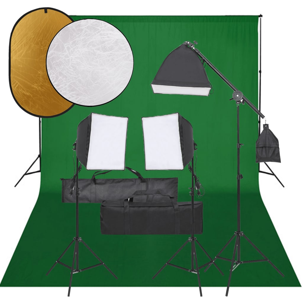 Kit de estudio fotográfico con set de luces, fondo y reflector | Leroy ...