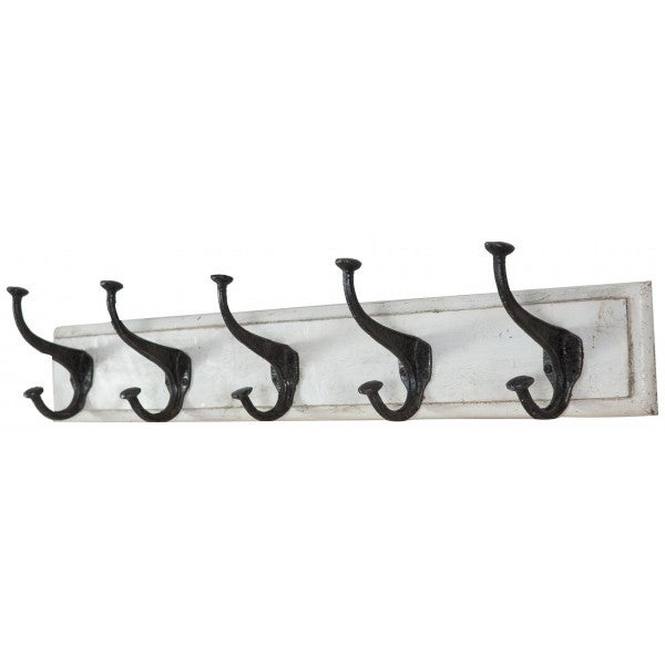 Ganchos de pared de madera maciza y hierro forjado a mano acabado ...