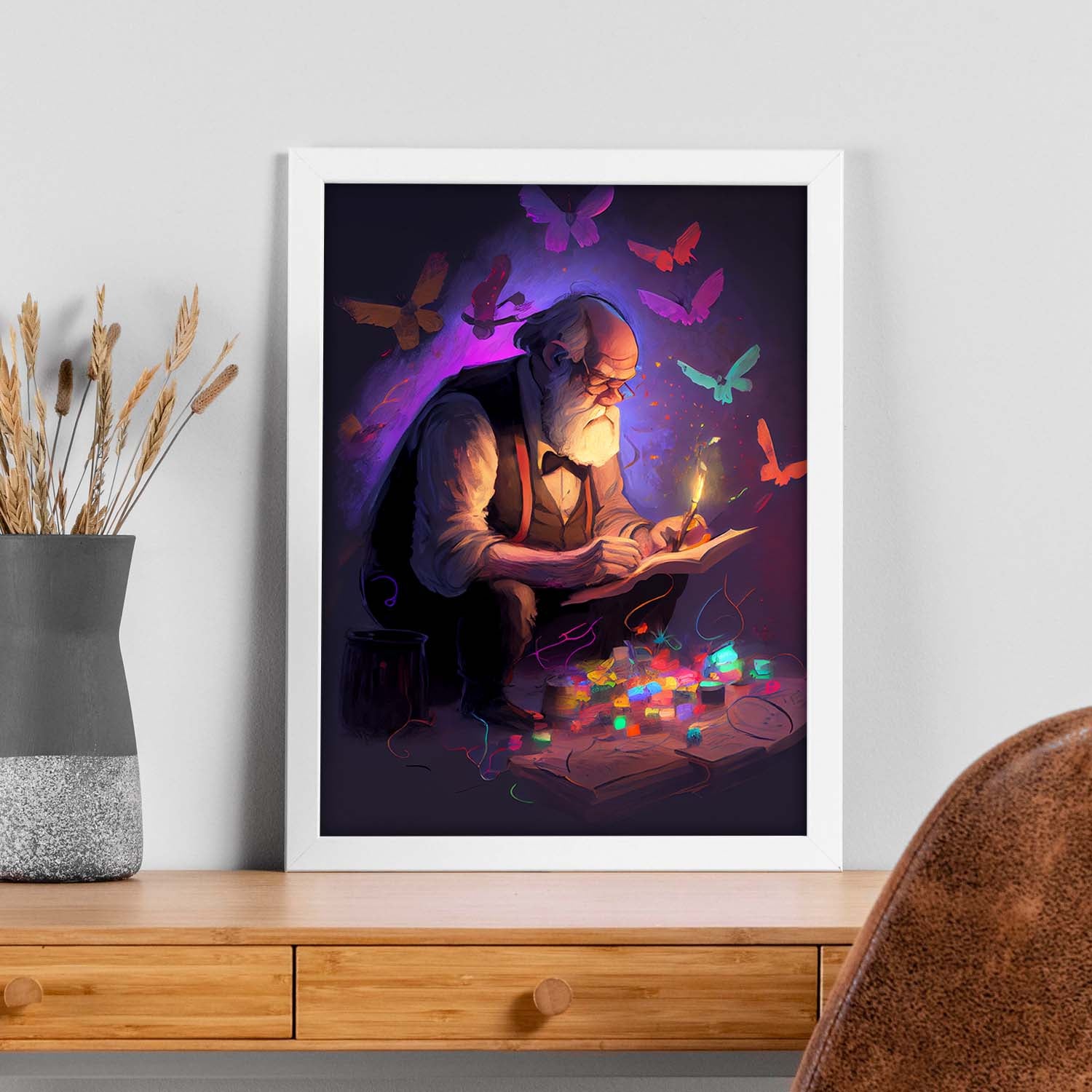 Poster De Charles Darwin En Estilo Retrato A Todo Color Ilustraciones Y ...