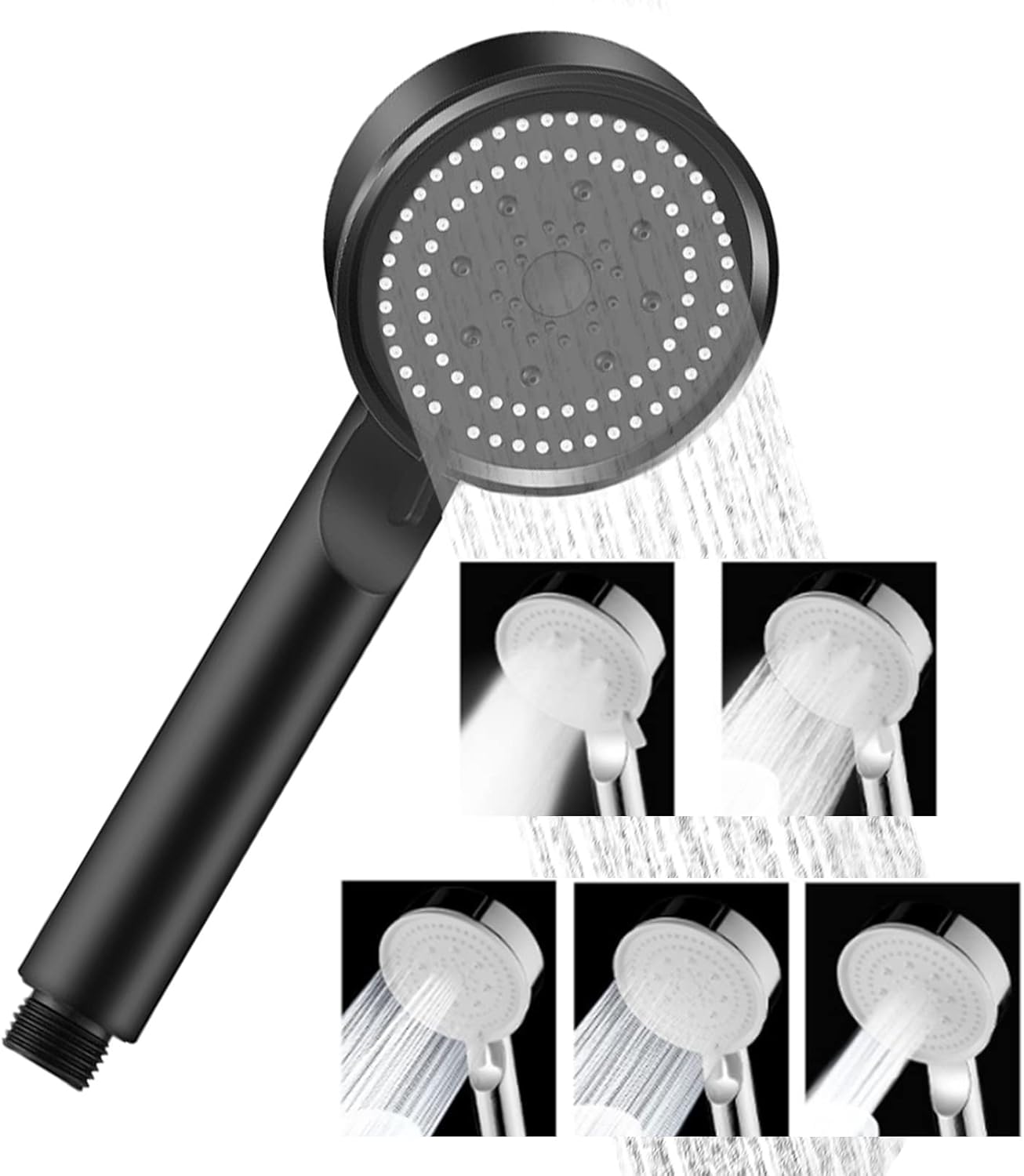 Pommeau de douche à main, pommeau de douche (petit bec noir de 5 pouces ...