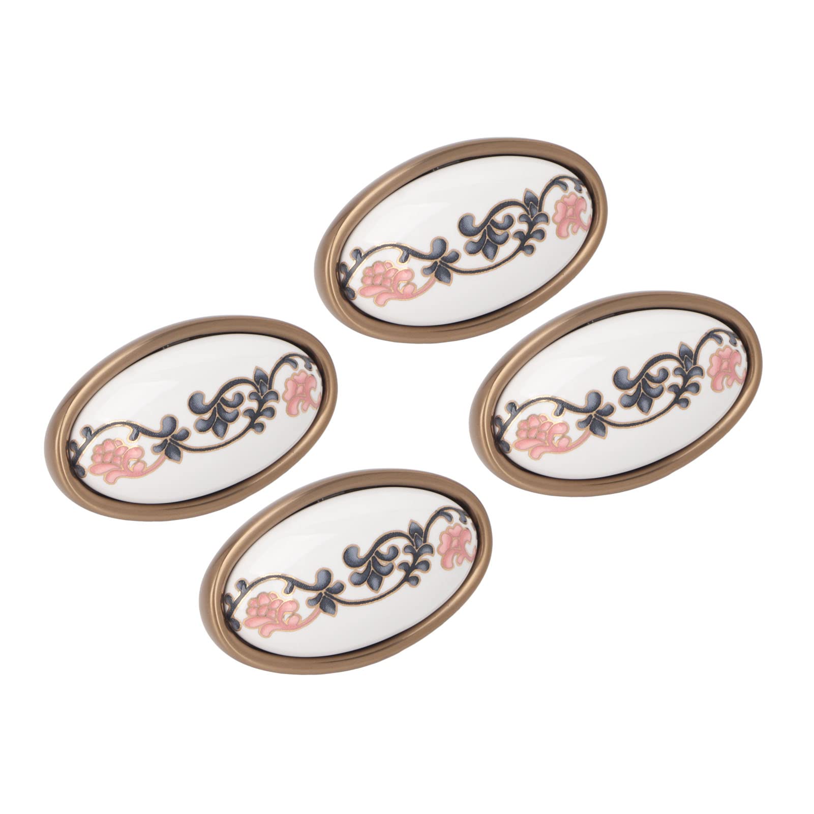 4 set di pomelli ovali per mobili, 3D, fiori galleggianti, squisiti ...