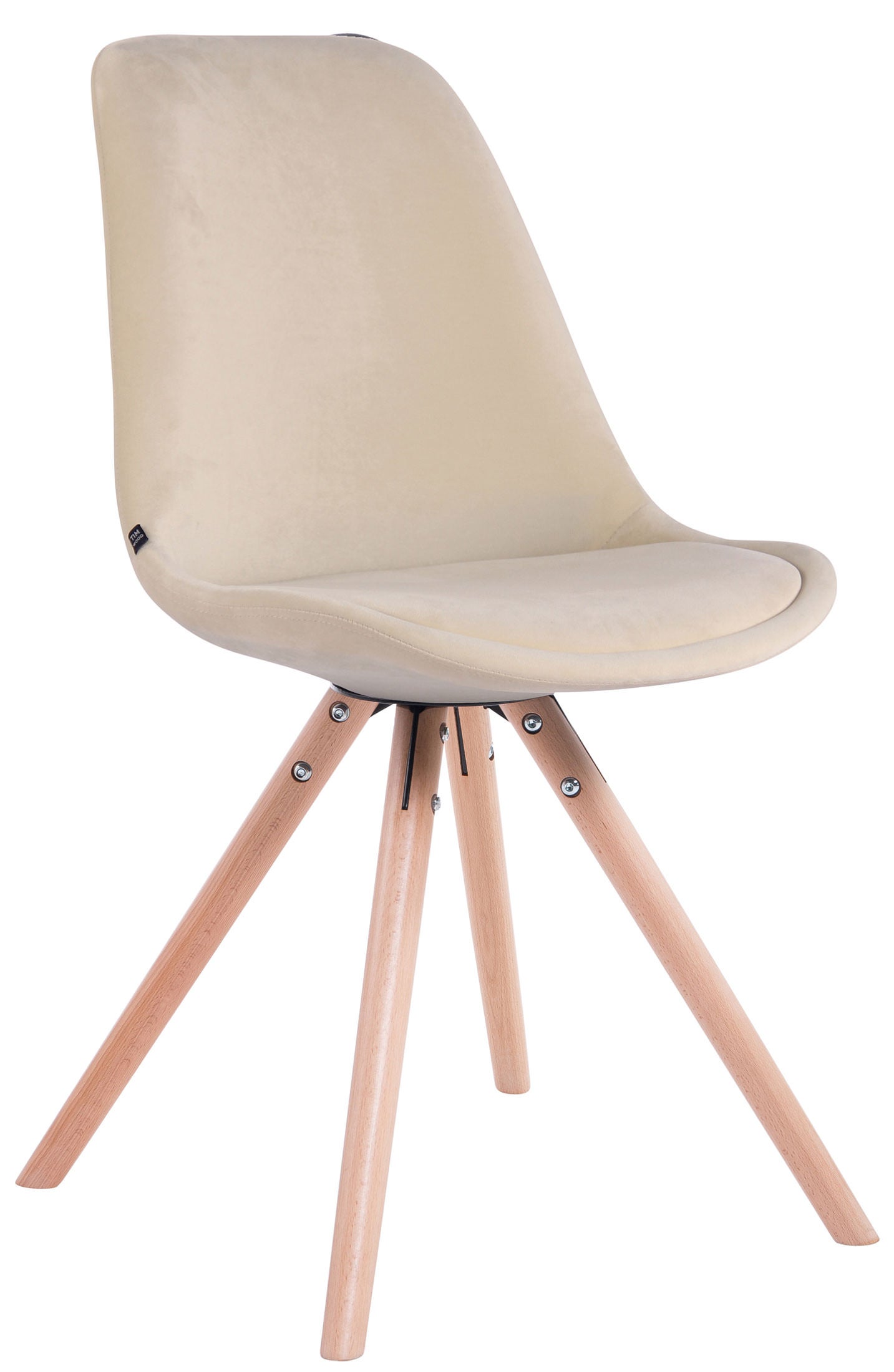 Chaise visiteur Toulouse velours ronde vertl crème | Leroy Merlin