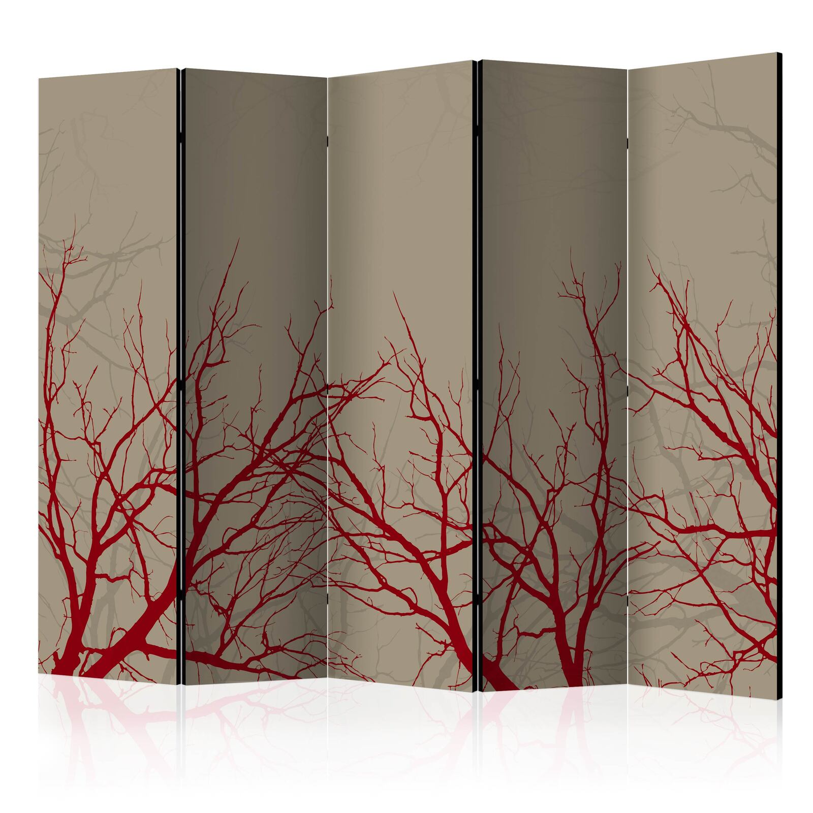 Paravent Design Branches Rouges - Séparateur Tendance 225 x 172 cm ...