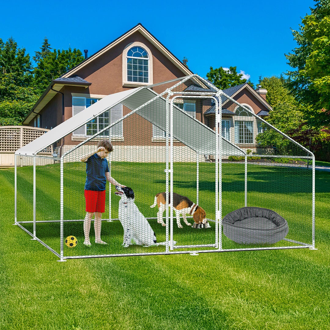 Gallinero 12 m² 3×4 m – Parque cercado con malla, acero galvanizado ...