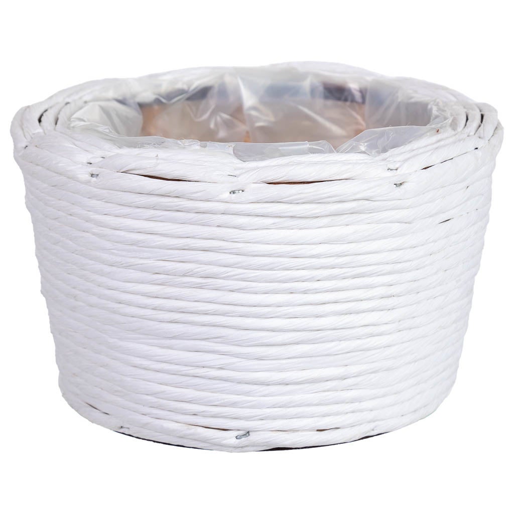 Cesto redondo de mimbre blanco 18x18x11h cm | Leroy Merlin