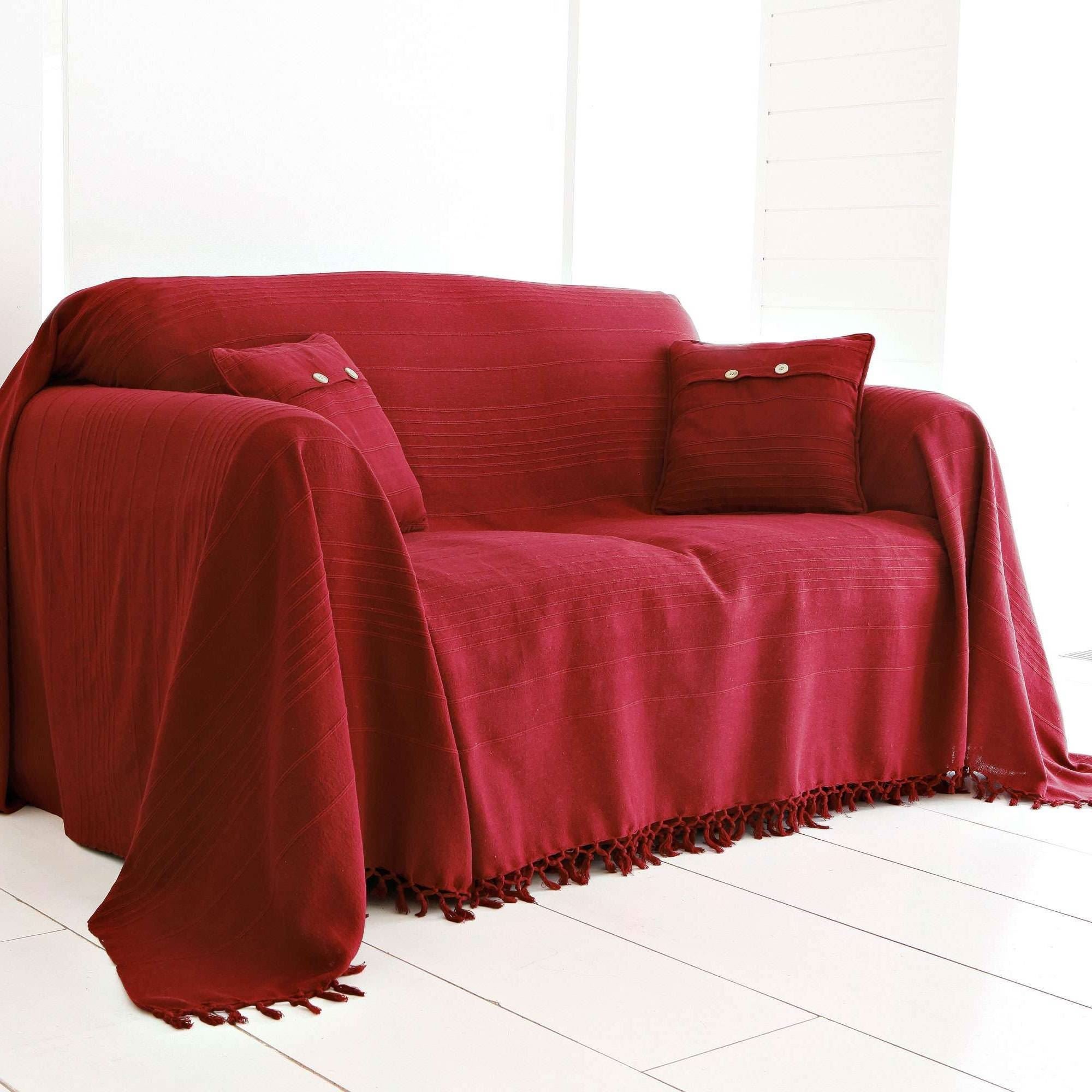 Plaid ORION 150x150 rouge en coton | Leroy Merlin