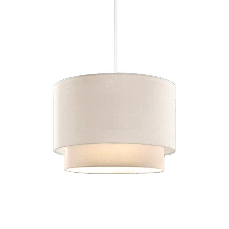 Suspension luminaire plafonnier abat jour blanc crème 30x20 cm | Leroy ...