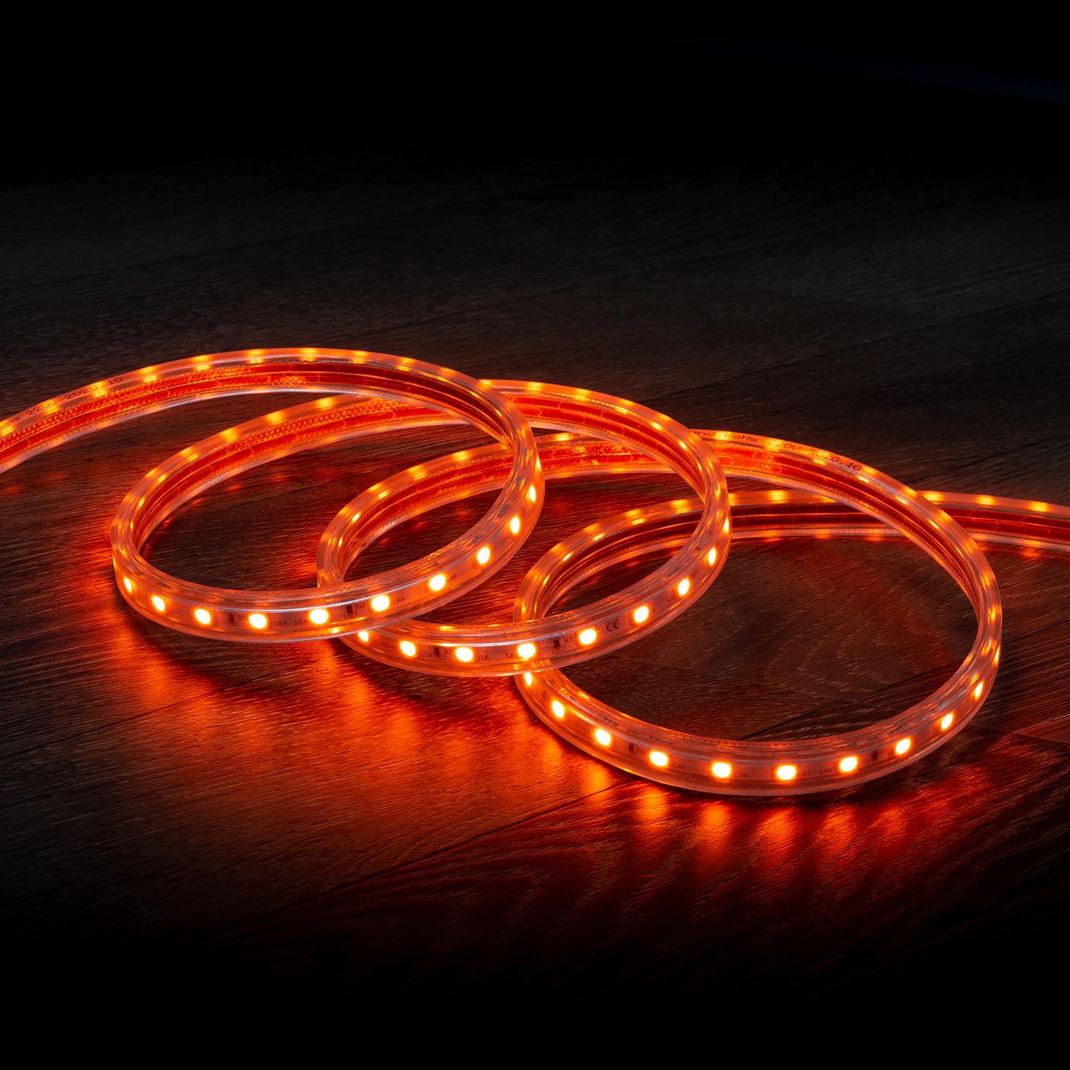 Ledkia Tira LED 220V AC 60 LED m Naranja IP65 A Medida Ancho 14mm Corte