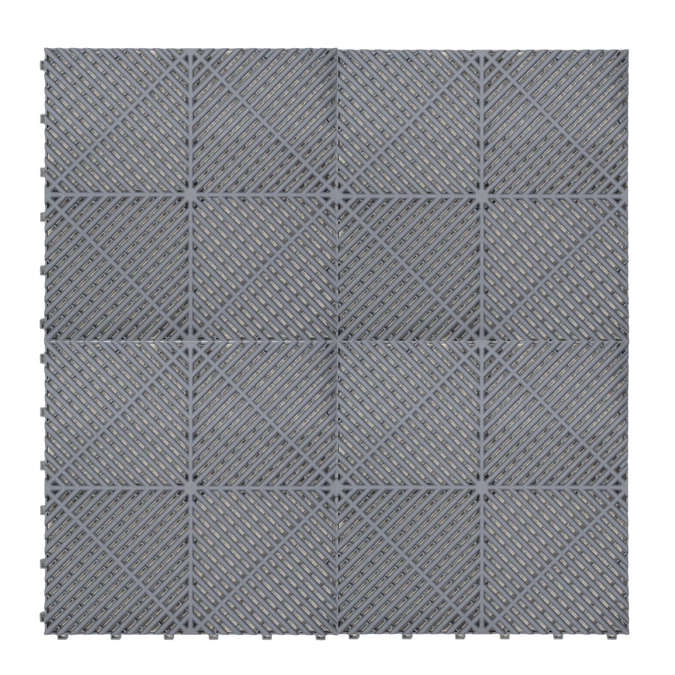 Carrelage de Sol Ventilée Modulaire Imbriqué & Bordures 120 Gris Garage ...