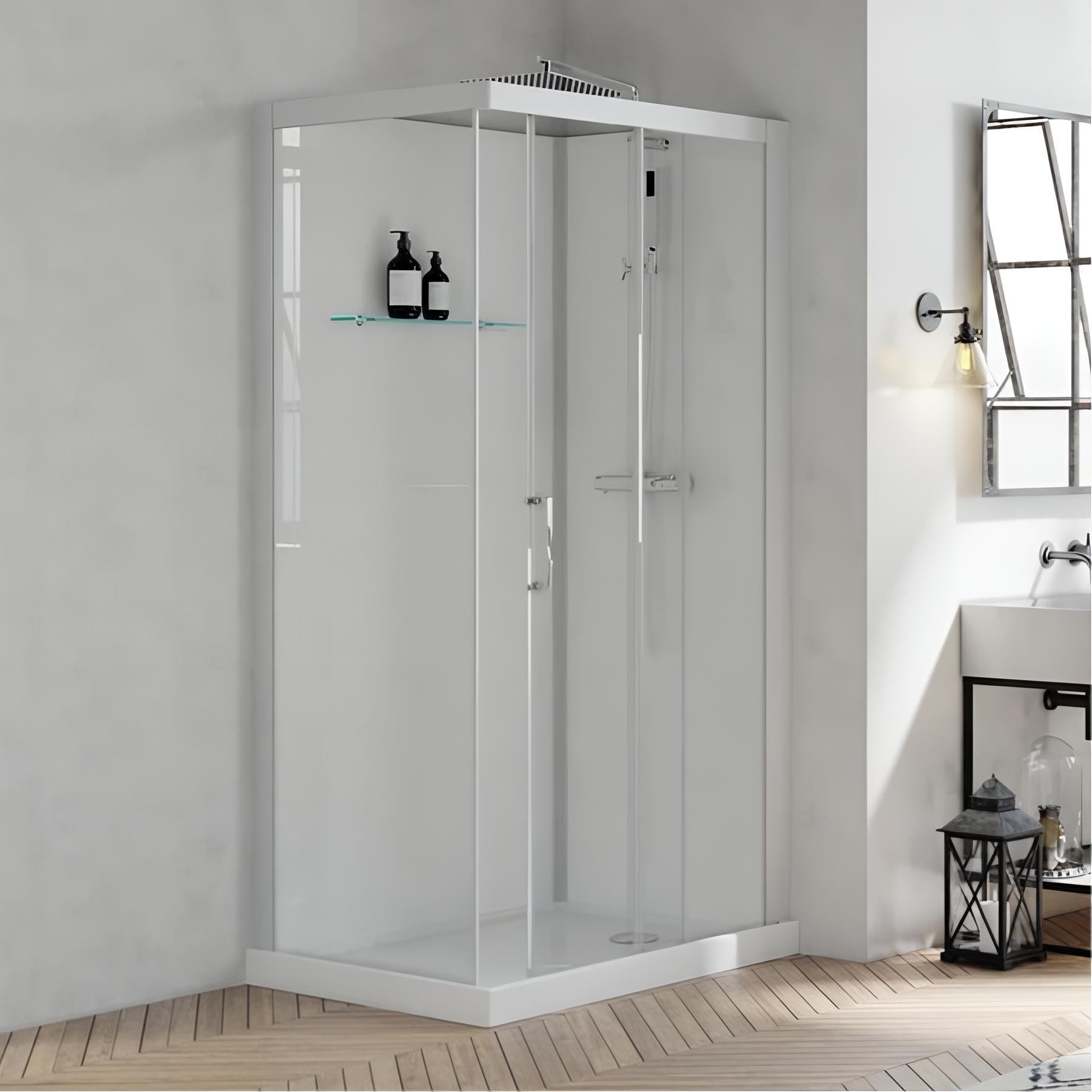 Cabina de ducha rectangular Brooklyn con puerta corredera 110x80cm ...