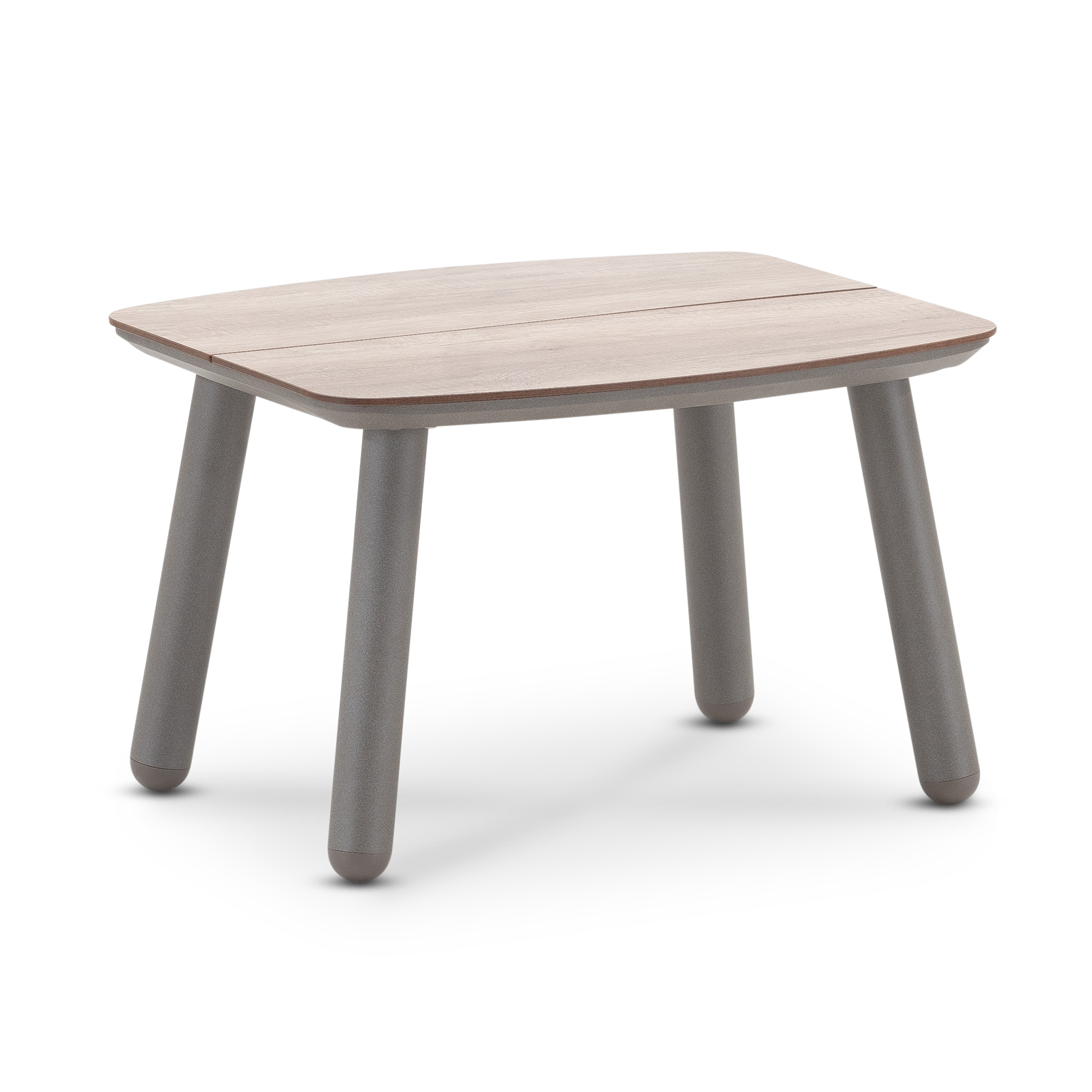 Mesa auxiliar jardín taupé y HPL imitación madera 50x60 - Matilda ...
