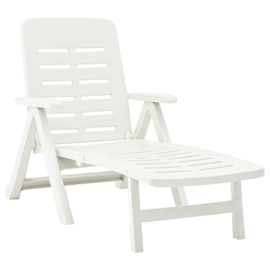 Chaise longue pliable Plastique Blanc 2 | Leroy Merlin
