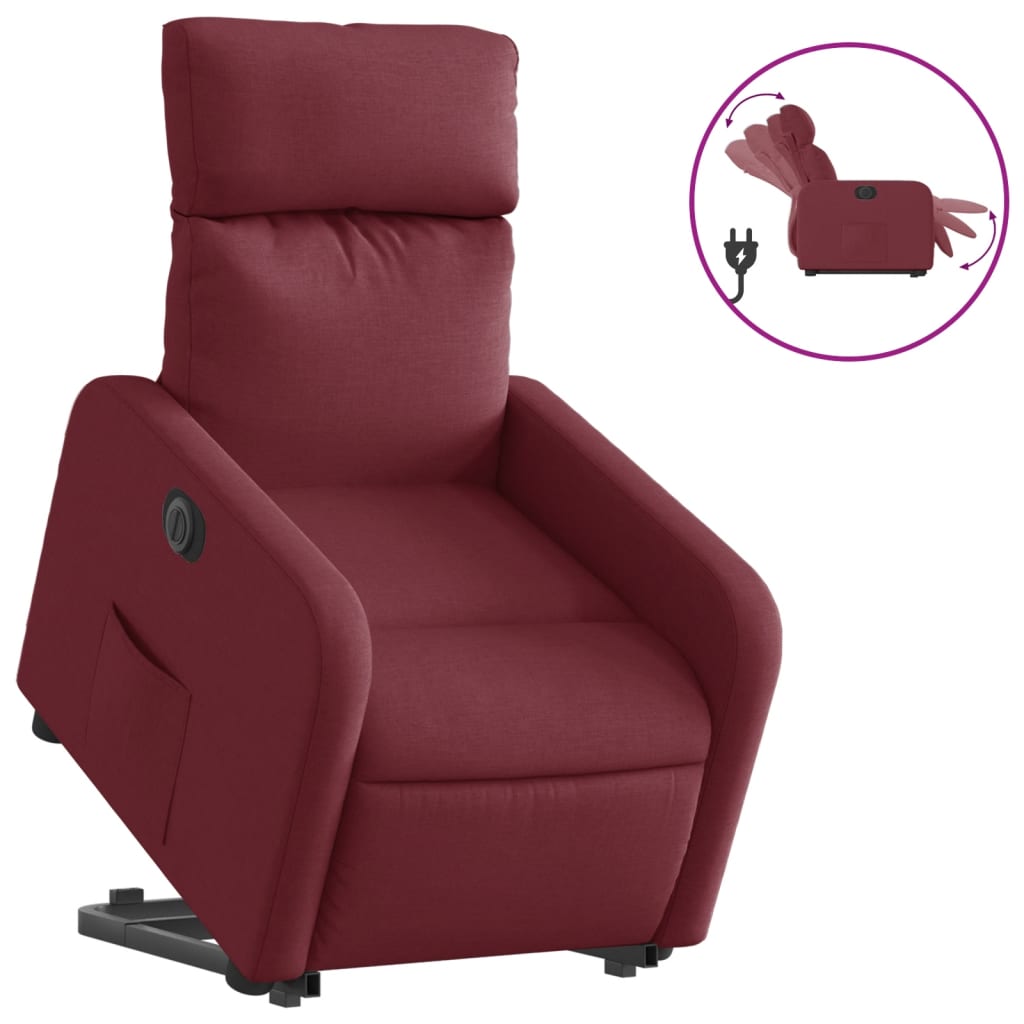 Fauteuil inclinable électrique - Fauteuil Relax rouge bordeaux tissu ...