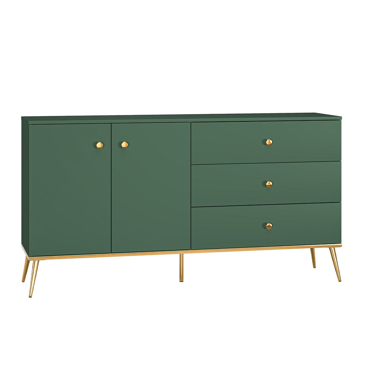 Buffet 2 portes 3 tiroirs Thalia Vert | Leroy Merlin