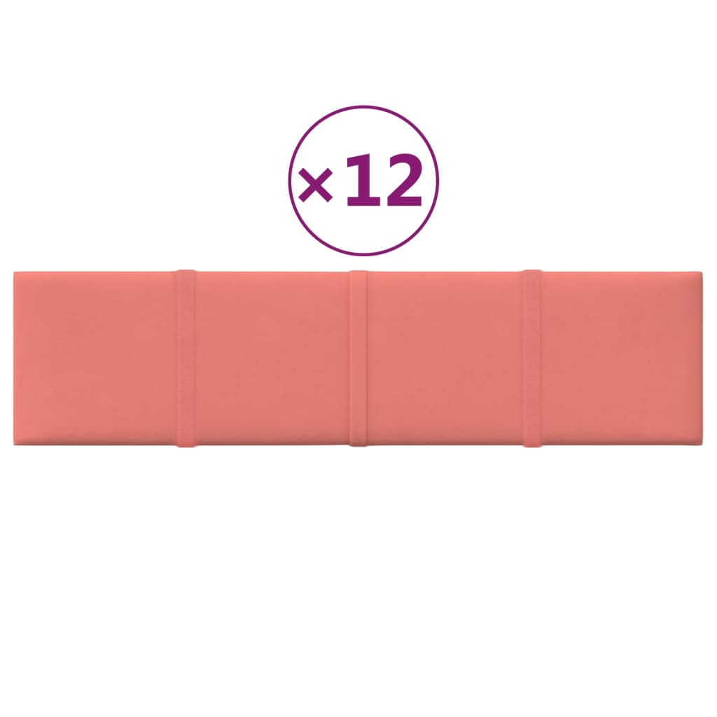 Paneles de pared 12 uds terciopelo rosa 60x15 cm 1,08 m2 | Leroy Merlin