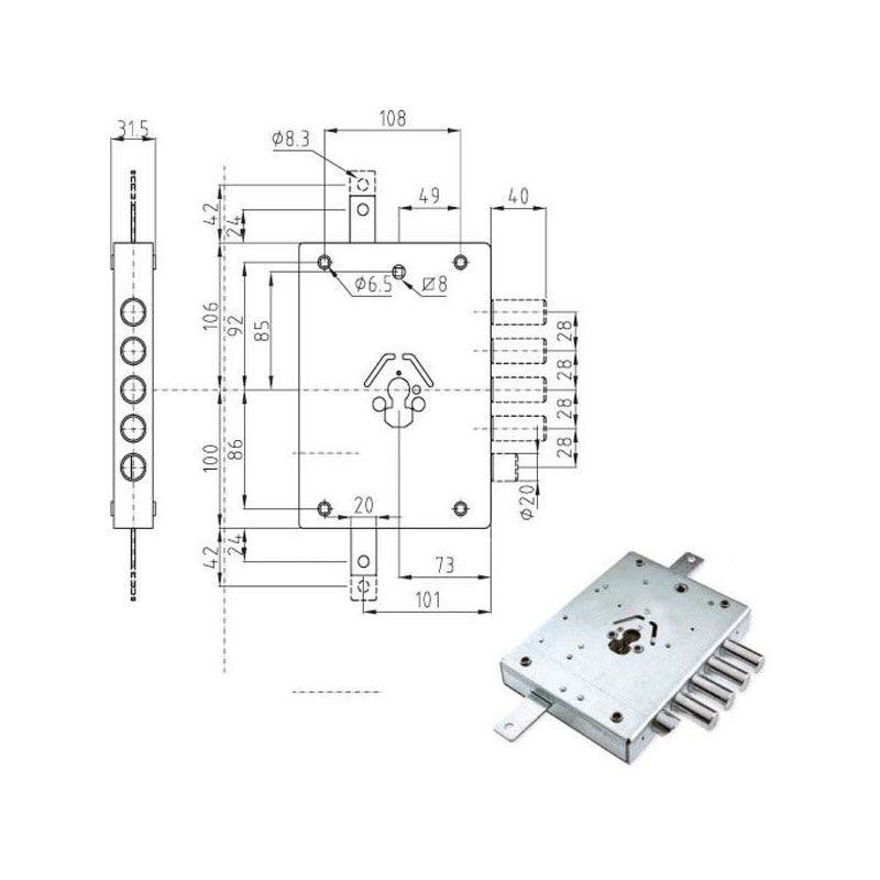 Serrure de sécurité triple cylindre gauche E73 Ne42-7 Atra | Leroy Merlin