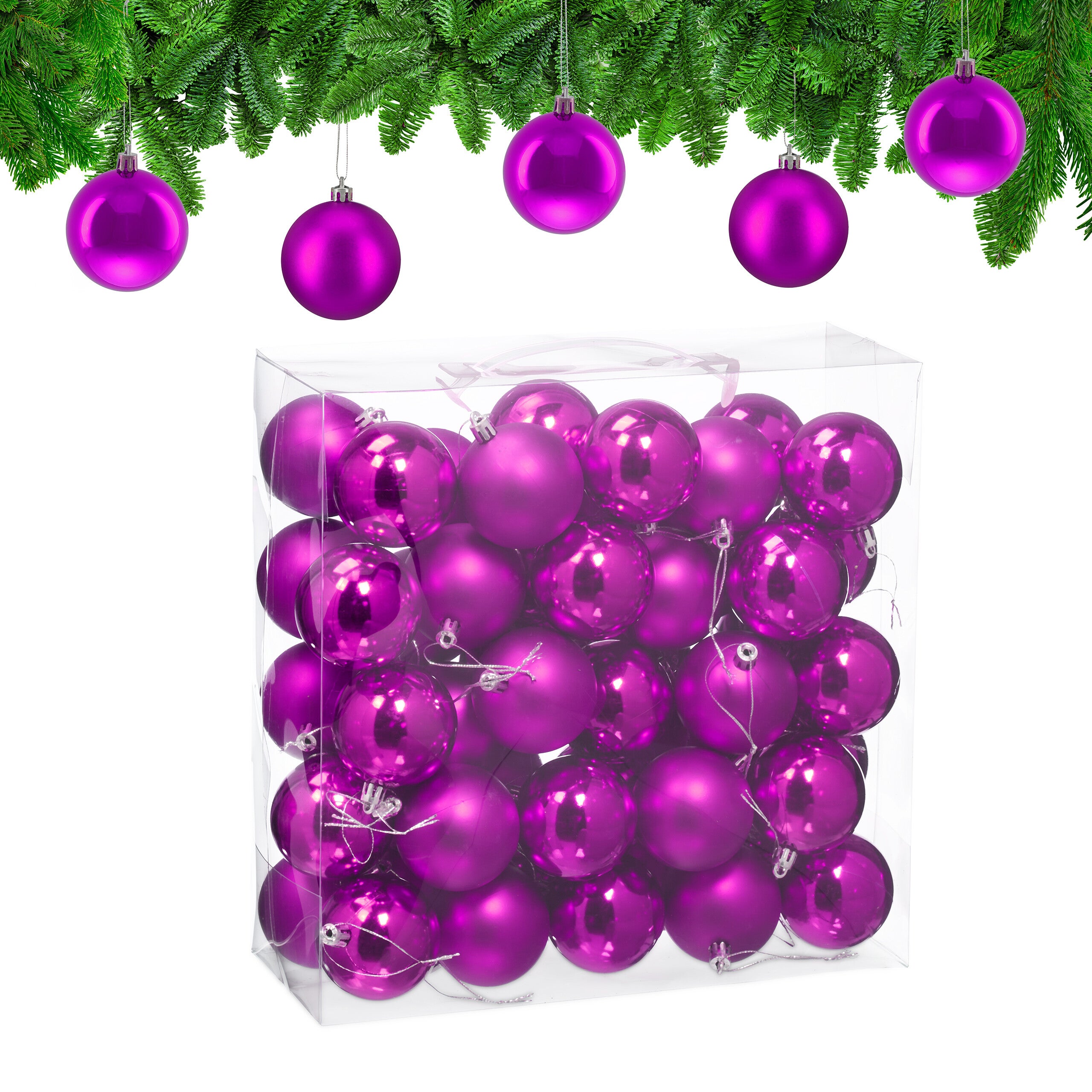 Palline di Natale, Set da 50 Palle Albero, Addobbi Natalizi, ∅ 6 cm ...