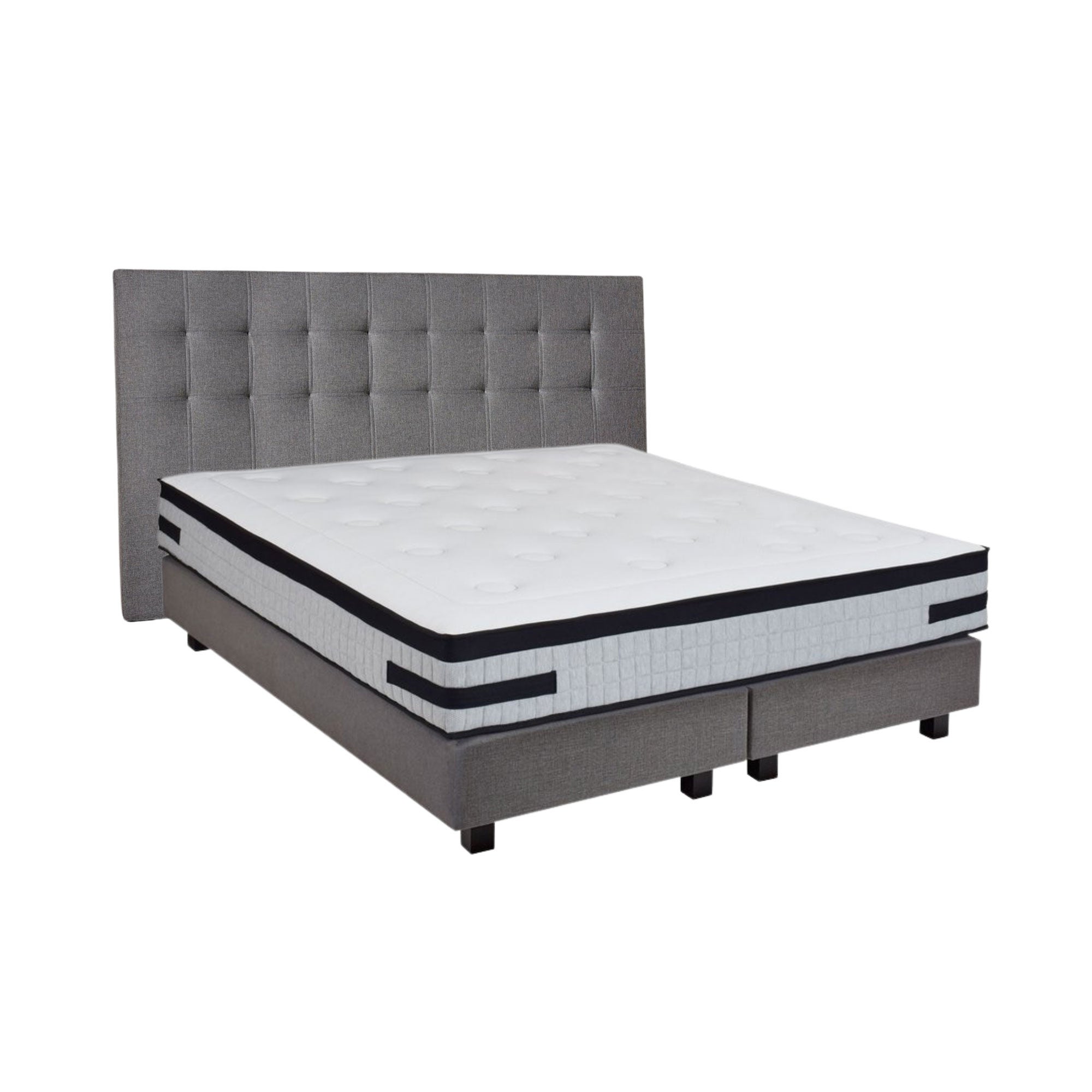 Ensemble matelas 160x200 + sommier + tête de lit gris CONFORTLUXE ...
