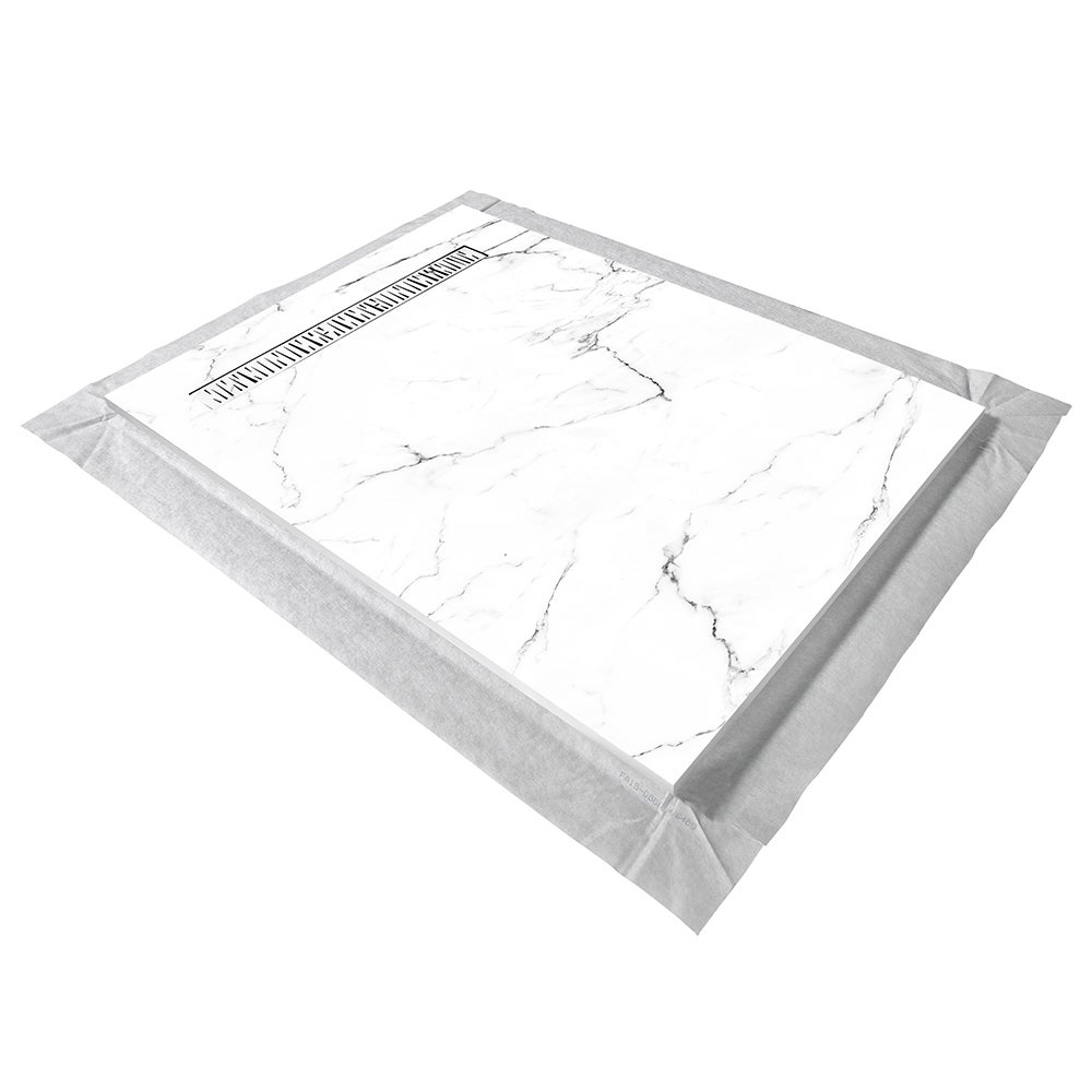 Receveur résine 150 x 100 cm effet marbre blanc - grille caniveau ...