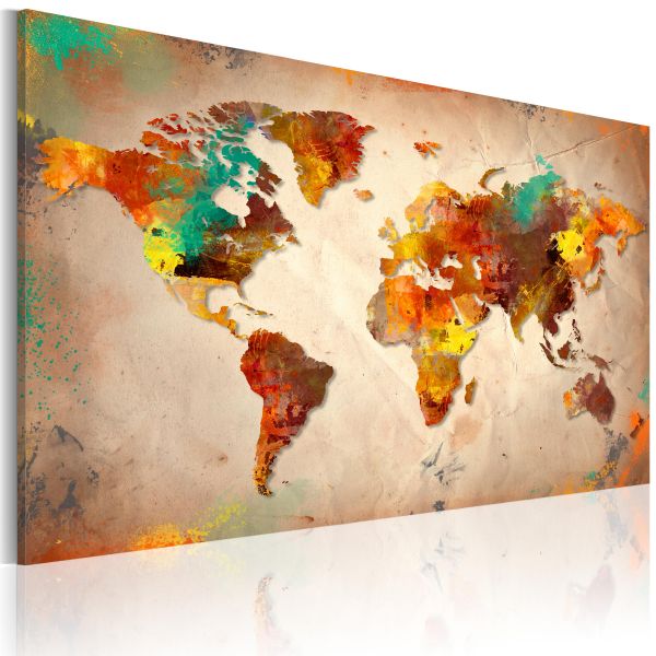 Tableau Cartes du monde Painted World 120x80 cm | Leroy Merlin