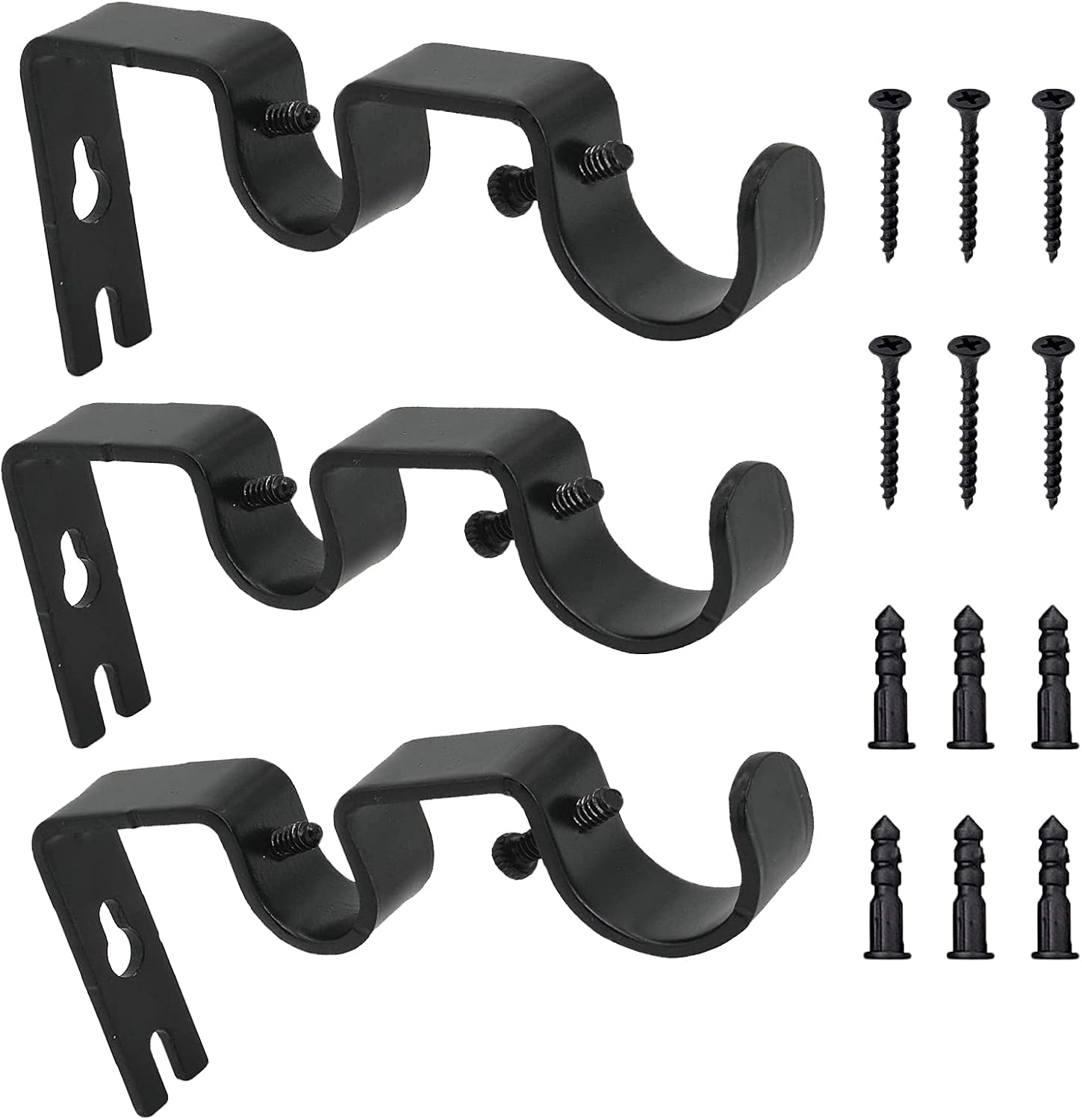 Ensemble de 3 supports de tringle à rideaux, support mural réglable ...