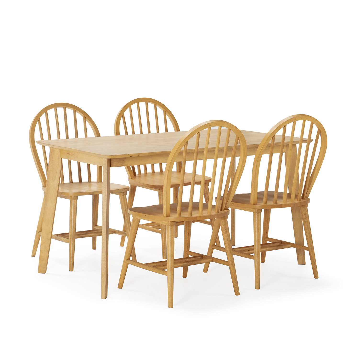 Juego de mesa 140x80 cm y 4 sillas de comedor Clarck color Roble | Leroy Merlin