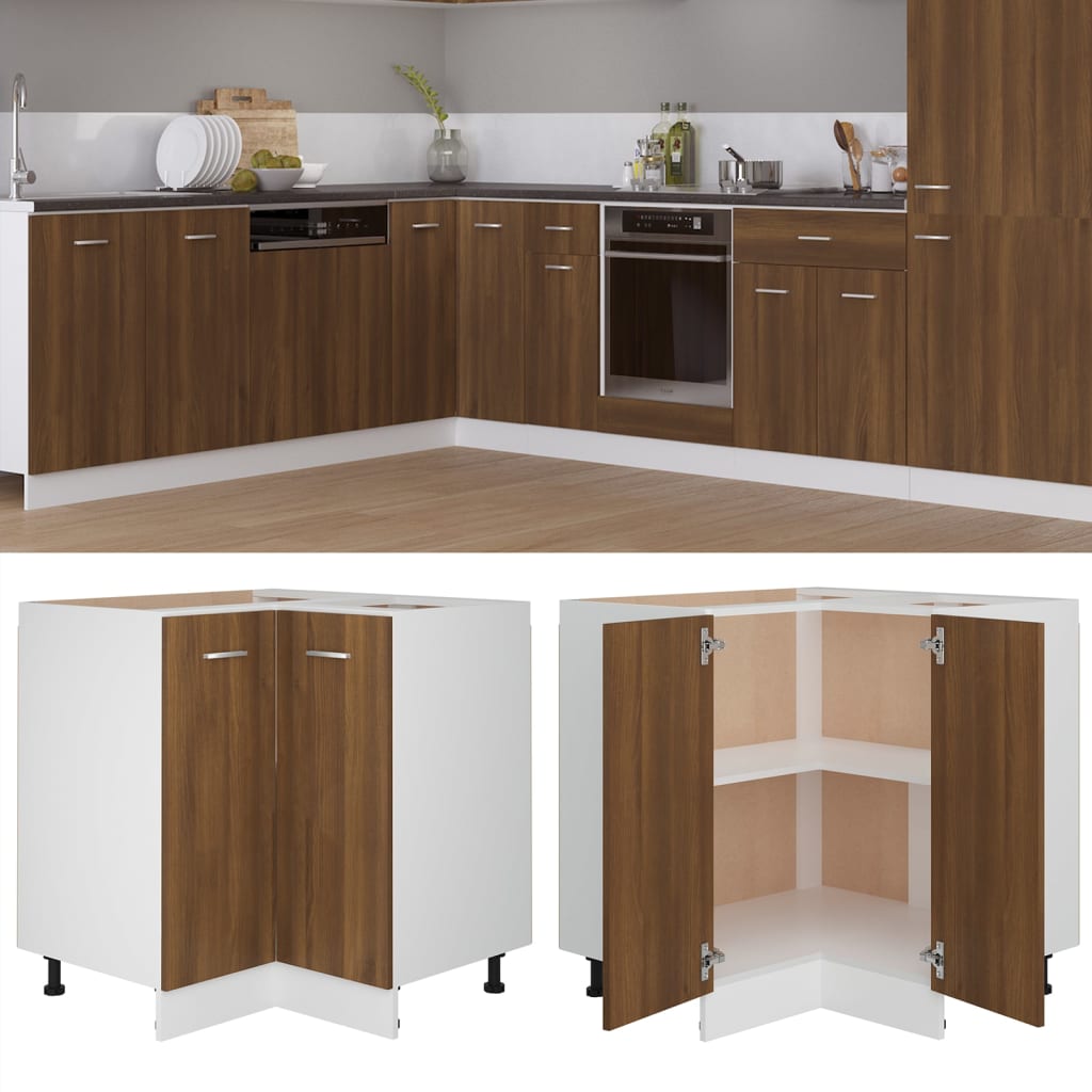 Mueble de cocina de roble marrón de madera de ingeniería | Leroy Merlin