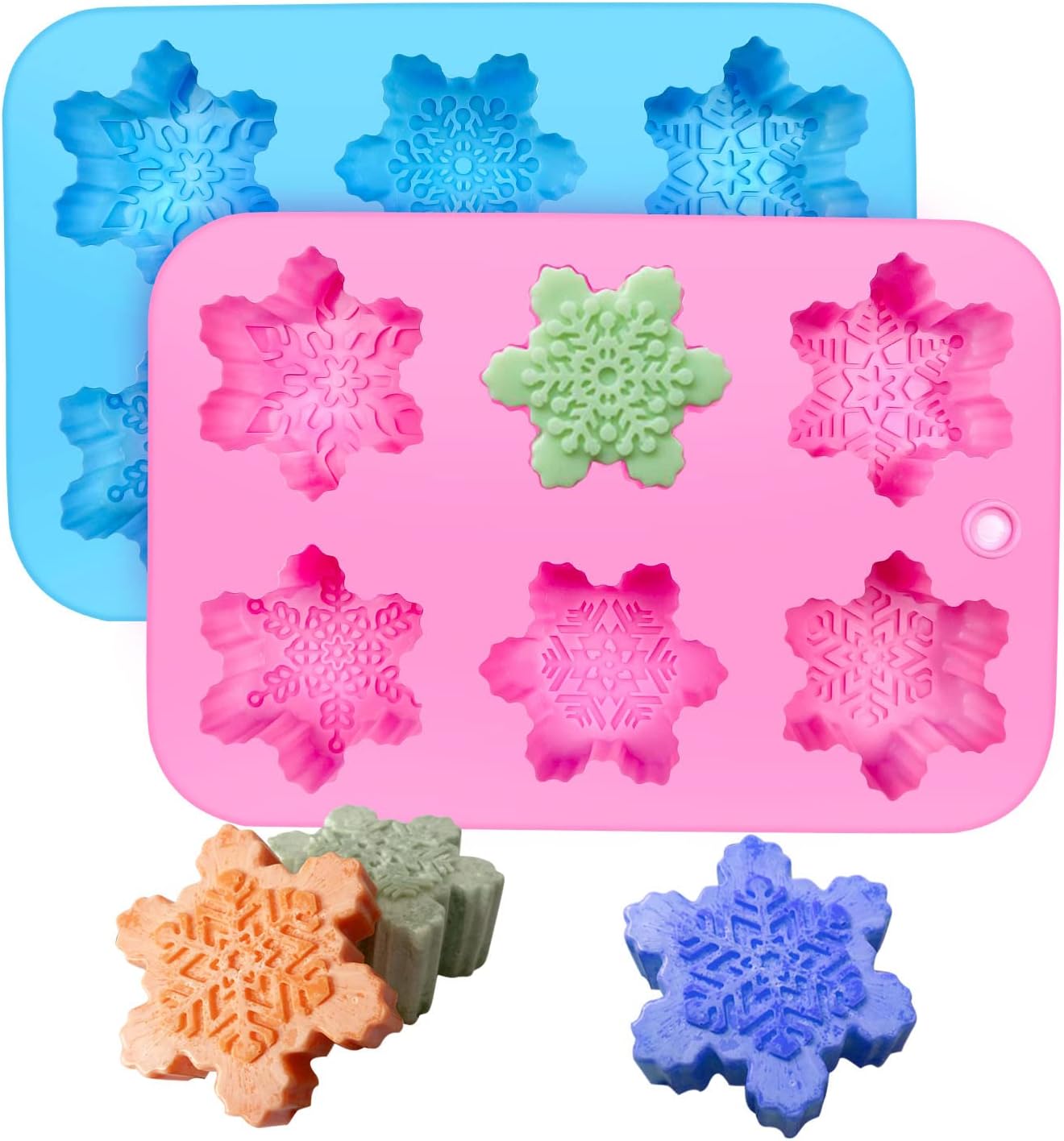 Moul Silicon Noel, Moule Flocon, Lot de 2 gâteau Chocolat Pudding Jelly ...