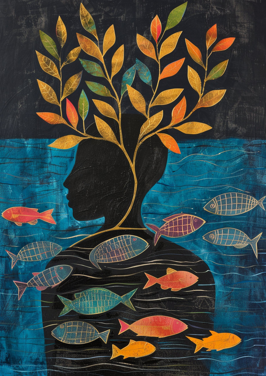 Estampe à encadrer, 30 x 40 cm. POLARTE - Une symphonie aquatique de la ...