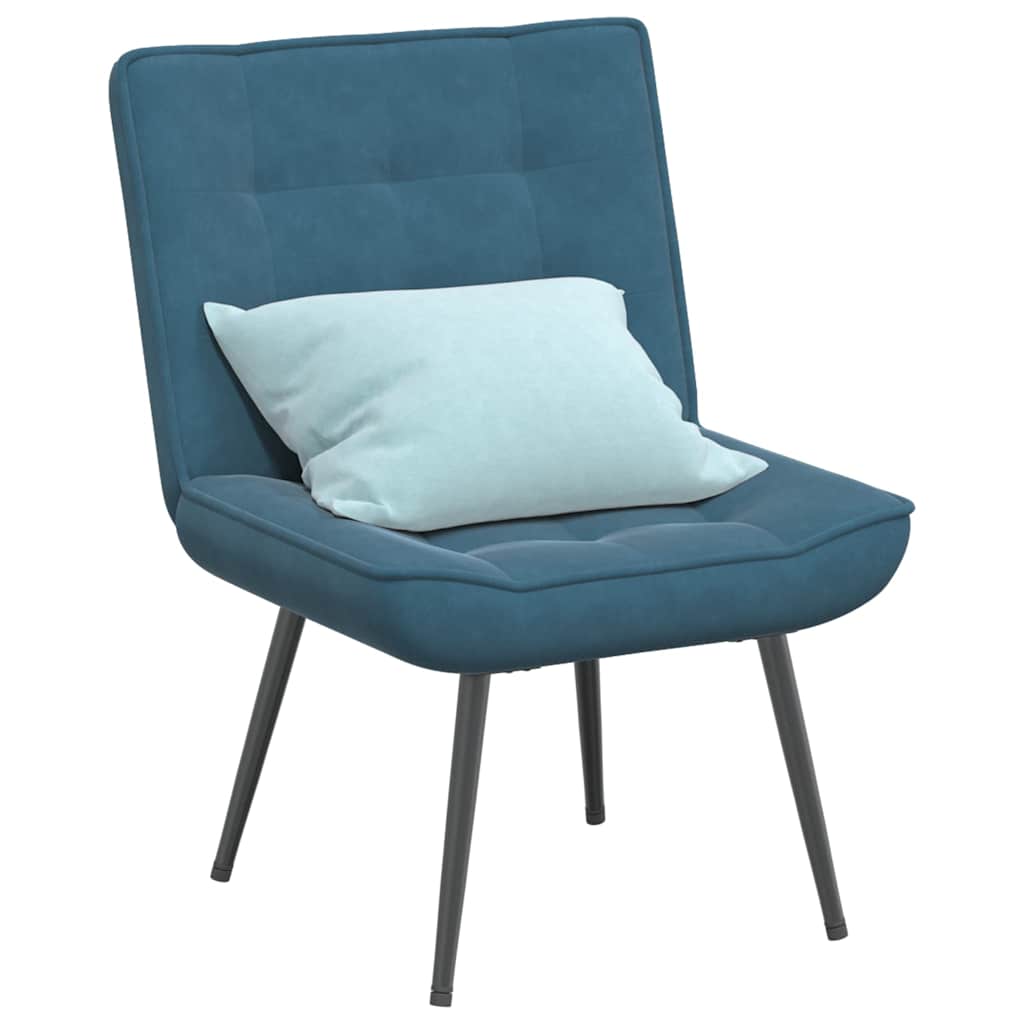 Chaise de relaxation bleu 64x74x84 cm velours | Leroy Merlin