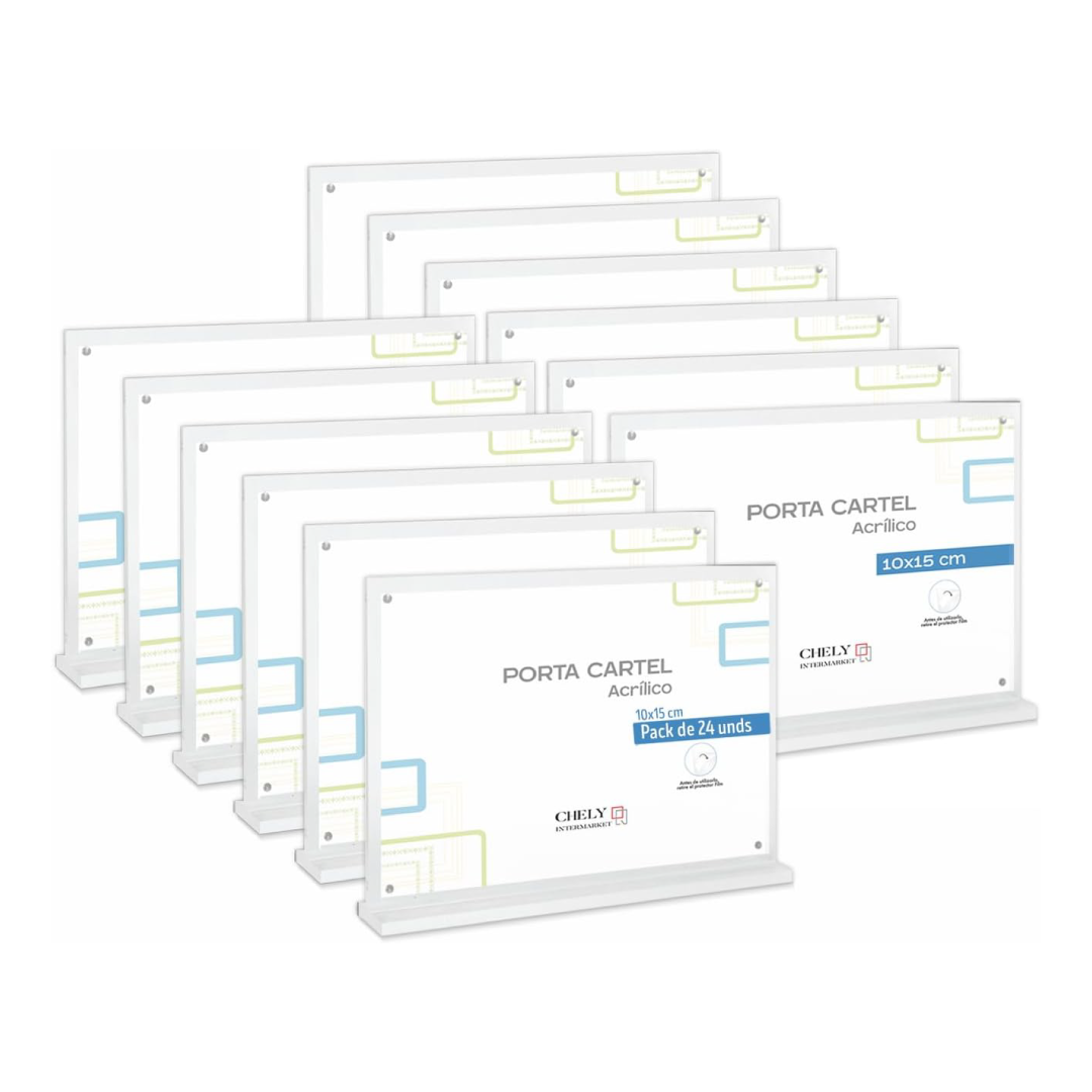 PORTACARTEL METACRILATO CON IMAN (10x15cm / Pack de 24 Unds / MOD-3709 ...