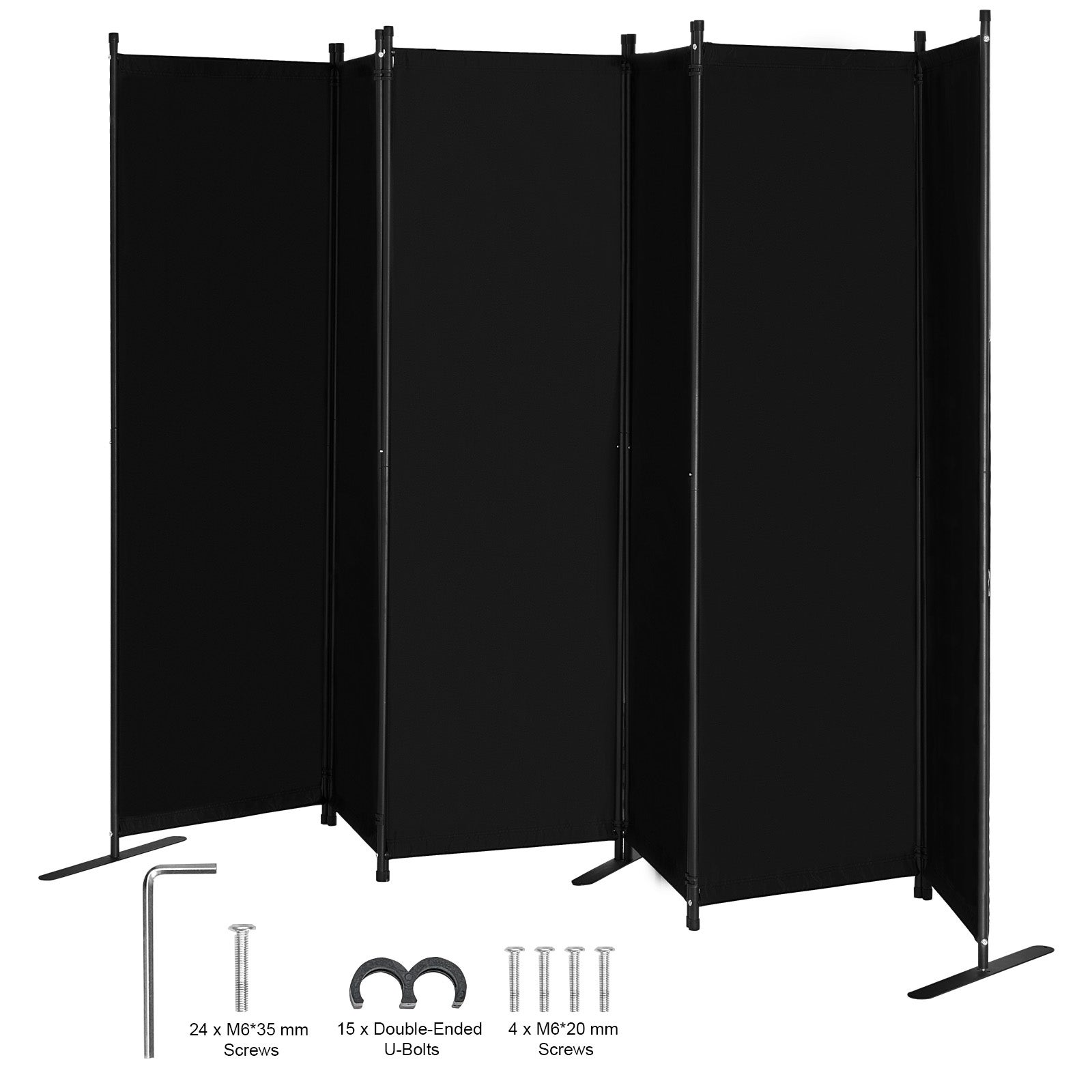 SucceBuy Biombo de 6 paneles plegable, separador de ambientes portátil ...