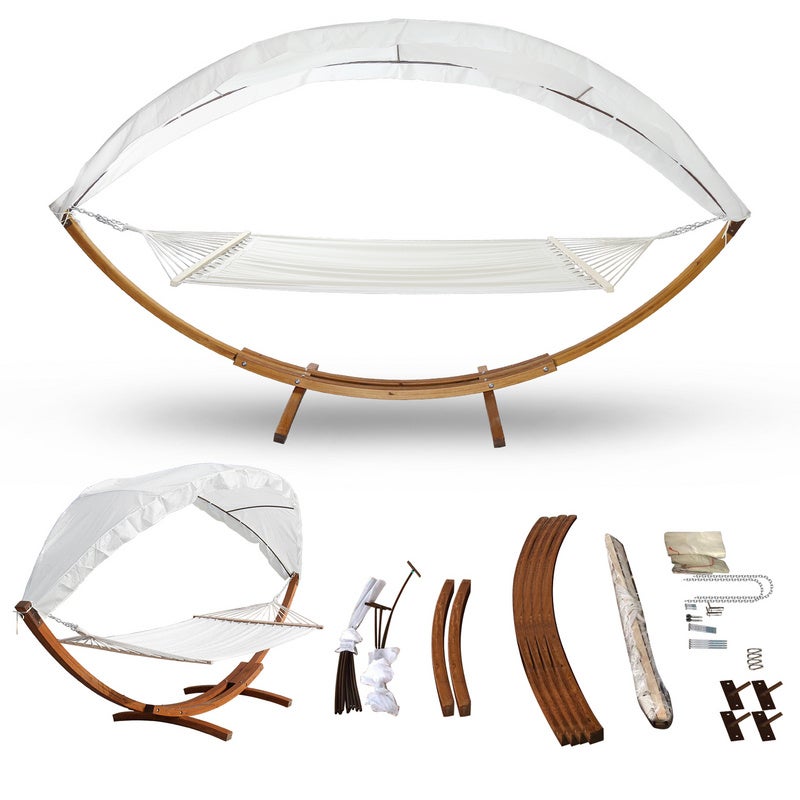 Hamac avec support, sur pied 2 Places XXL 4,15m Mètres Blanc - Support ...