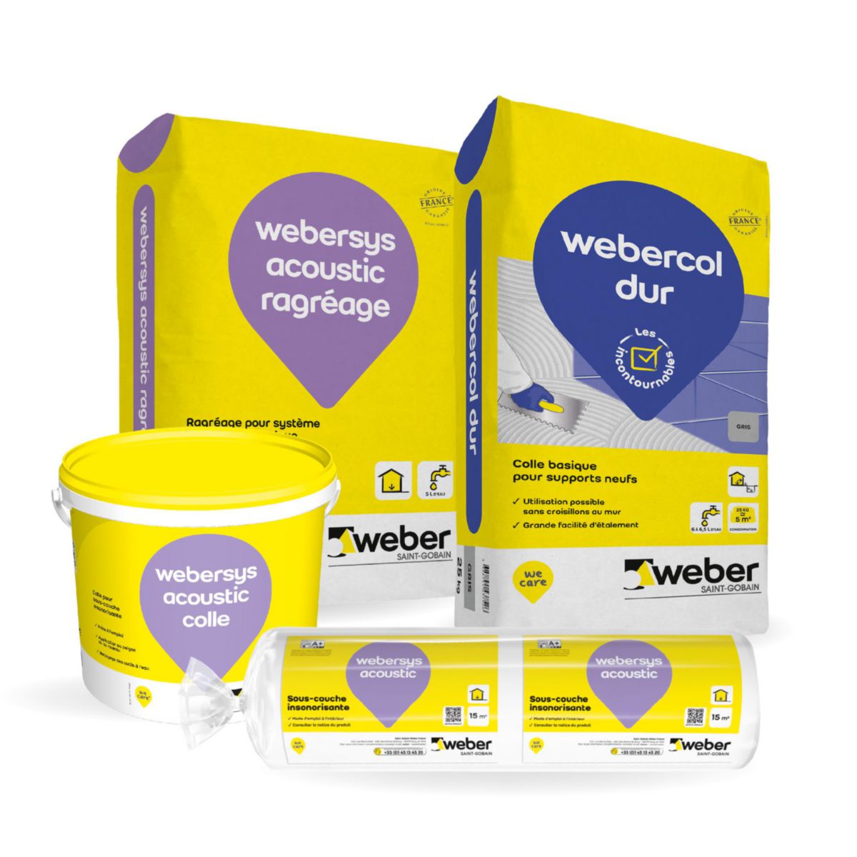 Kit Weber sys Acoustic + Webercol dur gris - 15 m2 | Leroy Merlin