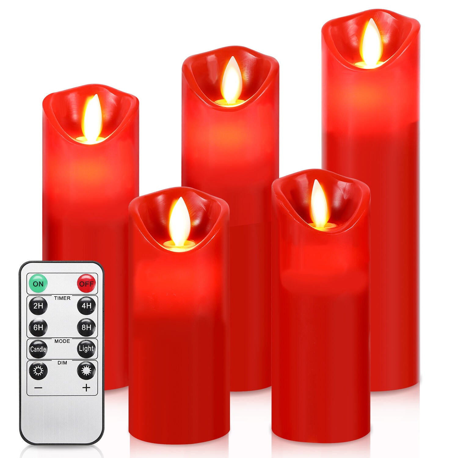 Velas LED. Lote de 5 velas decorativas. Vela sin llama con mando a ...