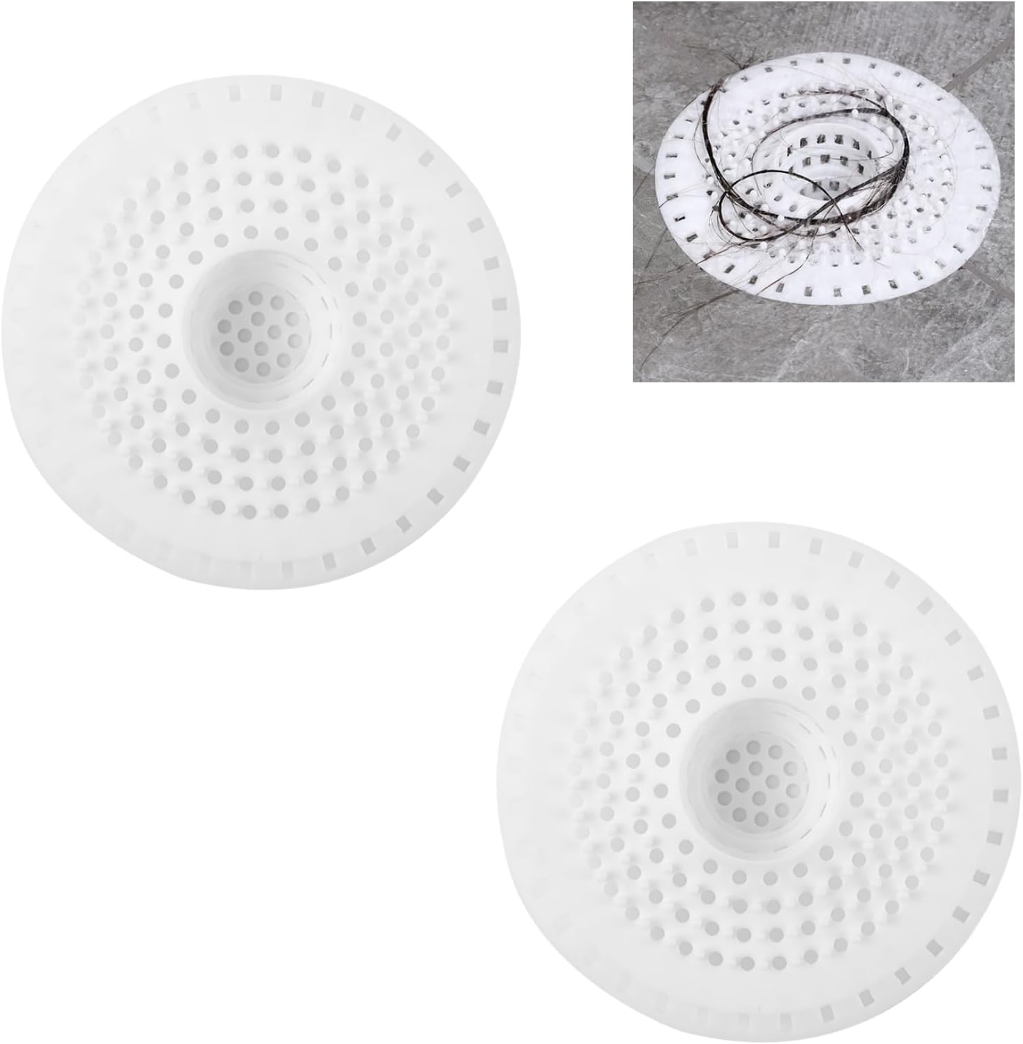 Protector de desagüe de silicona de 2 piezas, filtro de fregadero ...