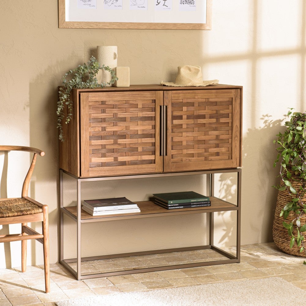 SIXTINE - Buffet 2 portes en bois de teck recyclé | Leroy Merlin