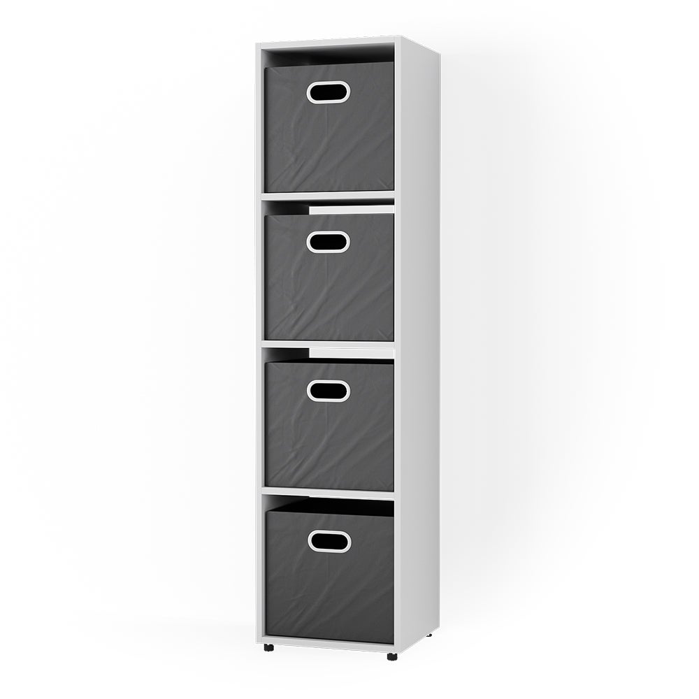 Vicco Meuble de rangement cube Ludus, Blanc, 142.5x36.2cm avec 2 boîtes ...