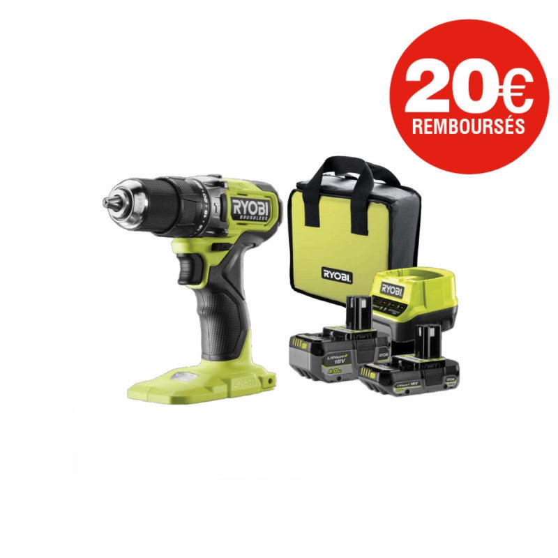 Perceuse-visseuse à percussion RYOBI 18V One+ Brushless - 1 batterie 4 ...