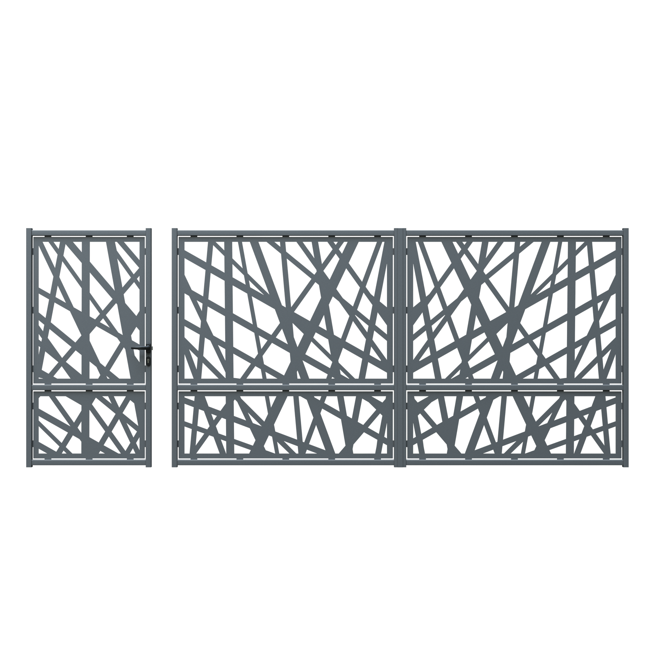 Portail en métal avec panneau décoratif tôle 2 mm modèle 30 noir 387 x ...