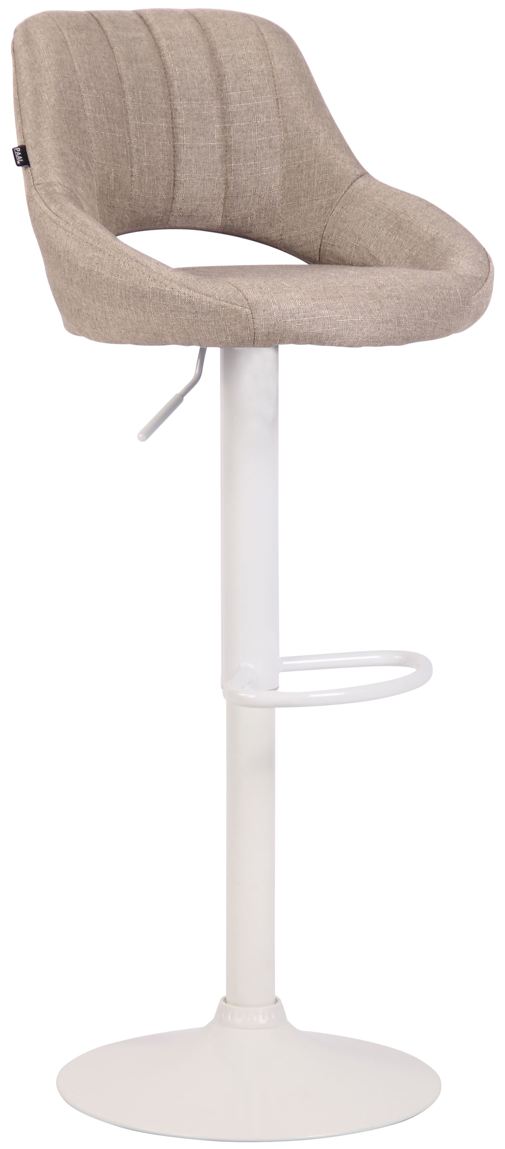 Taburete de bar Milet en tela con base metálica Gris topo|Blanco ...