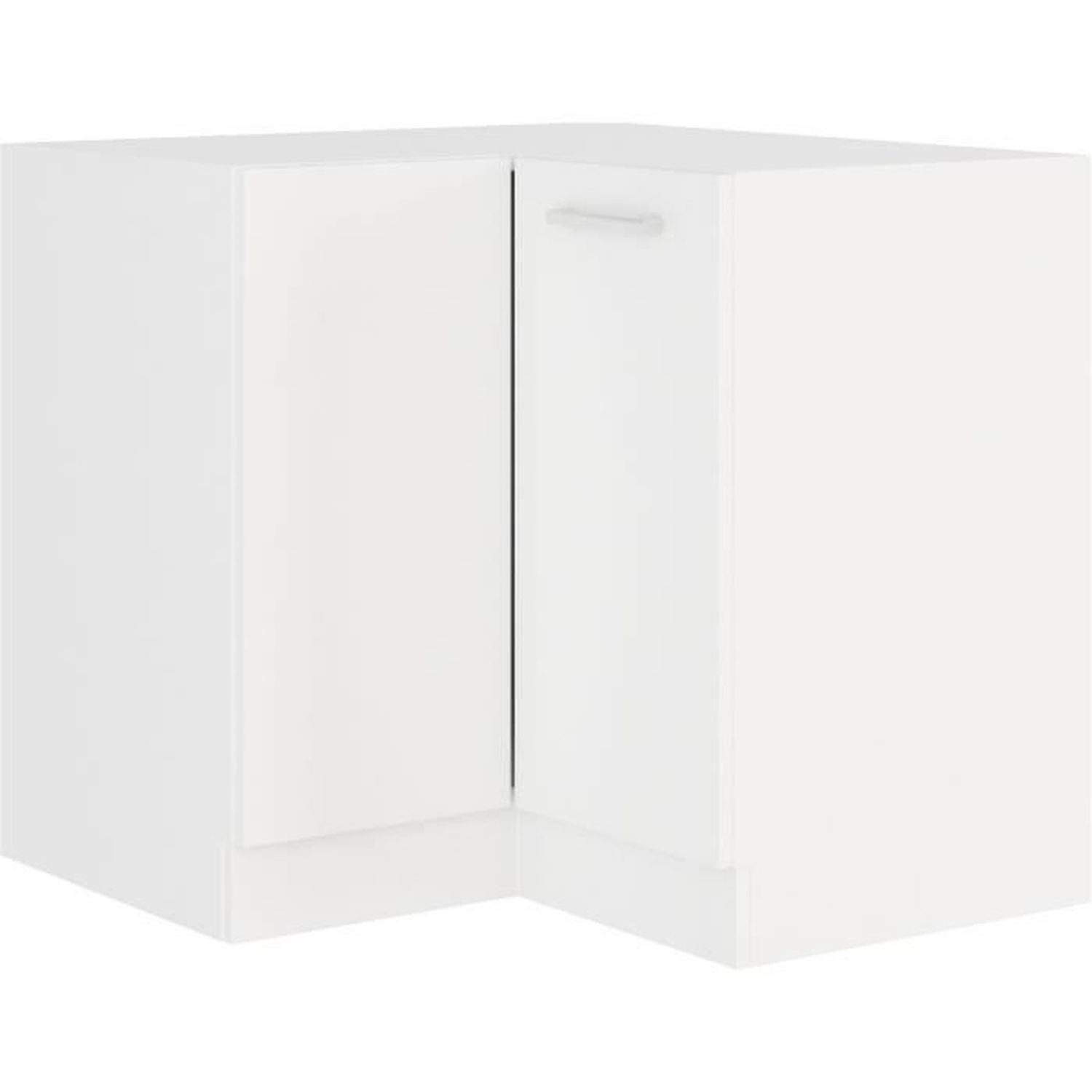 ATLAS Meuble bas d'angle - blanc - 89 x 89 cm - Plan de travail non ...