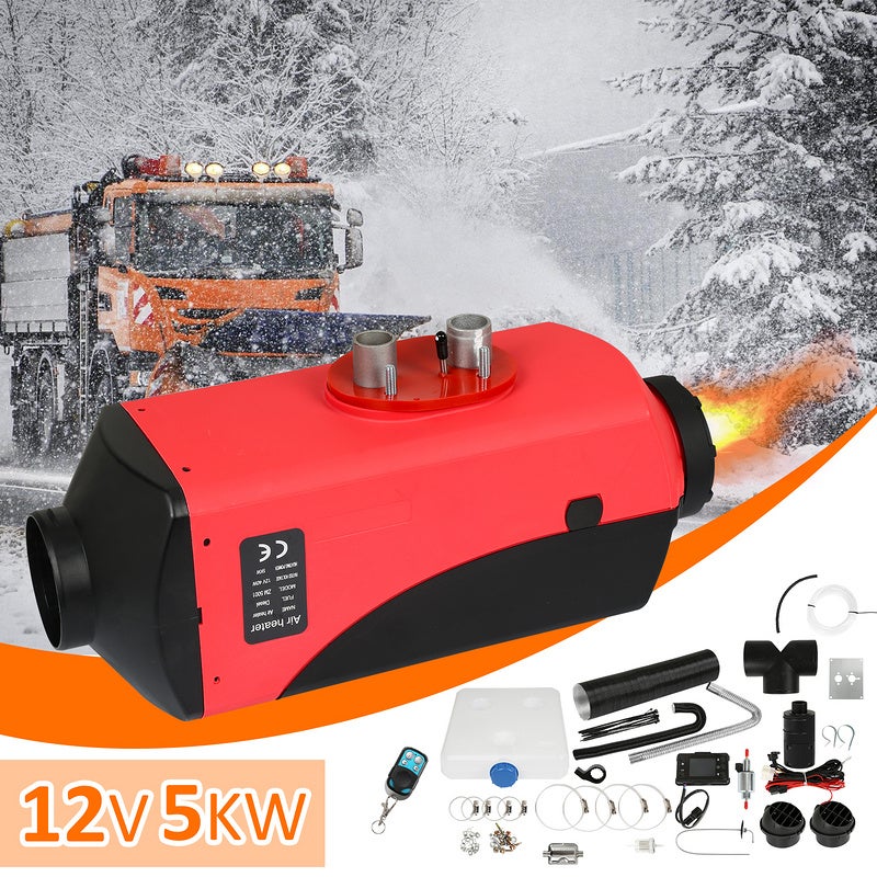 Riscaldatore diesel in alluminio 12V 5KW display rotante, silenziatore ...