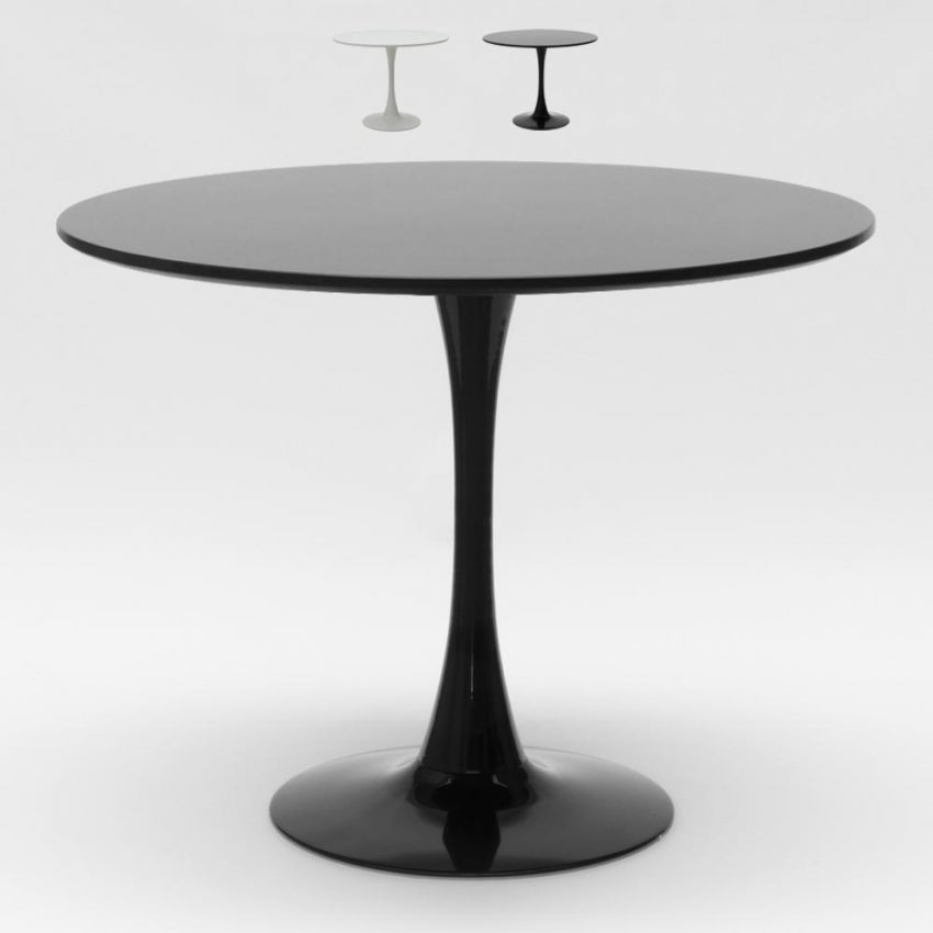 Mesa redonda Goblet blanco y negro de bar y salón 80cm Goblet | Leroy ...