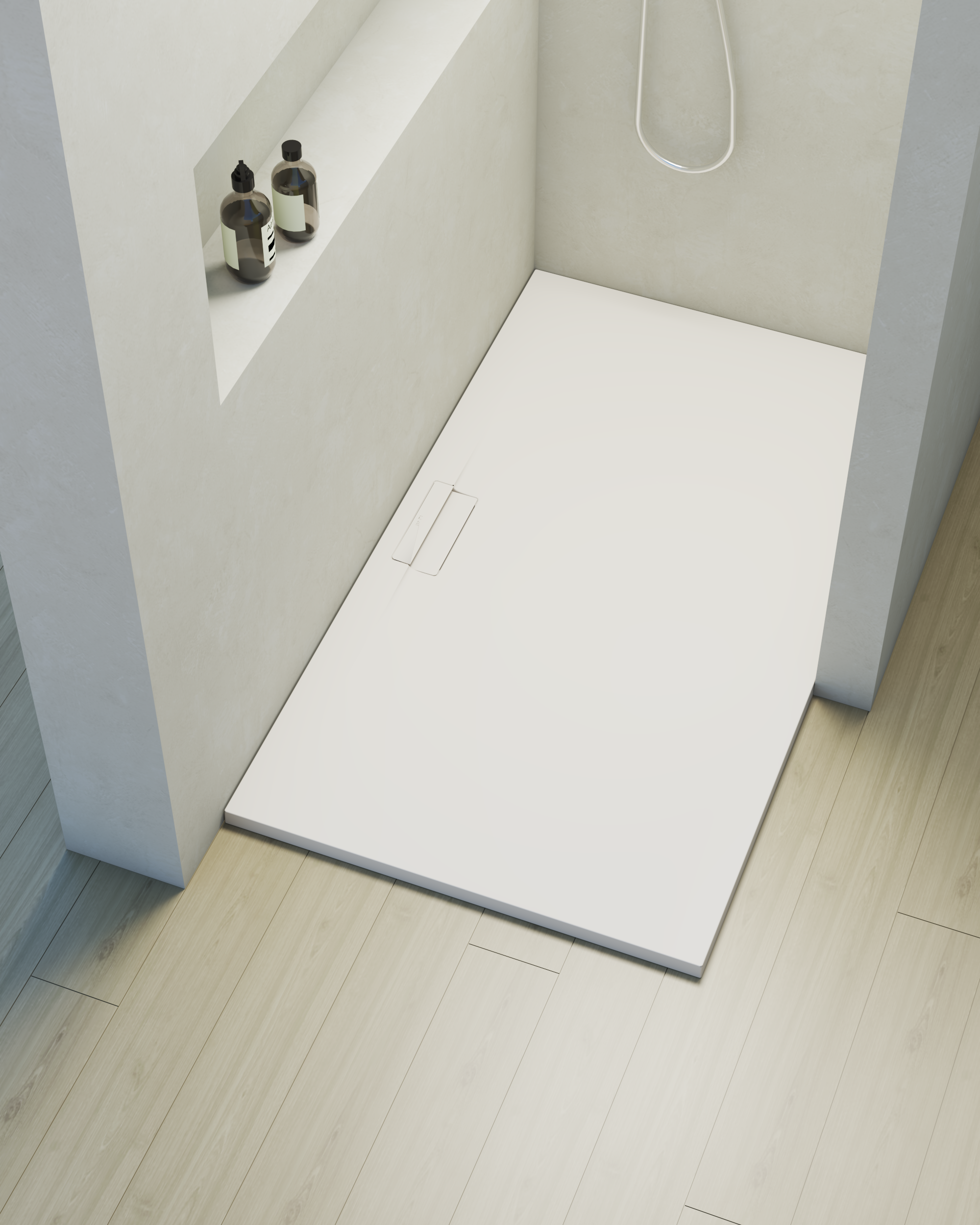 Plato de ducha POALGI - 90x180 cm - Blanco - Serie Shile - Extraplano y ...