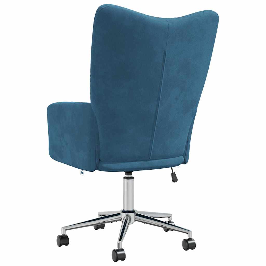 Chaise de relaxation Bleu Velours vidaXL | Leroy Merlin