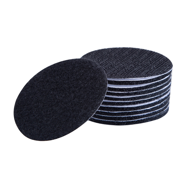 Cierres de velcro autoadhesivos redondos - 20 piezas Black | Leroy Merlin